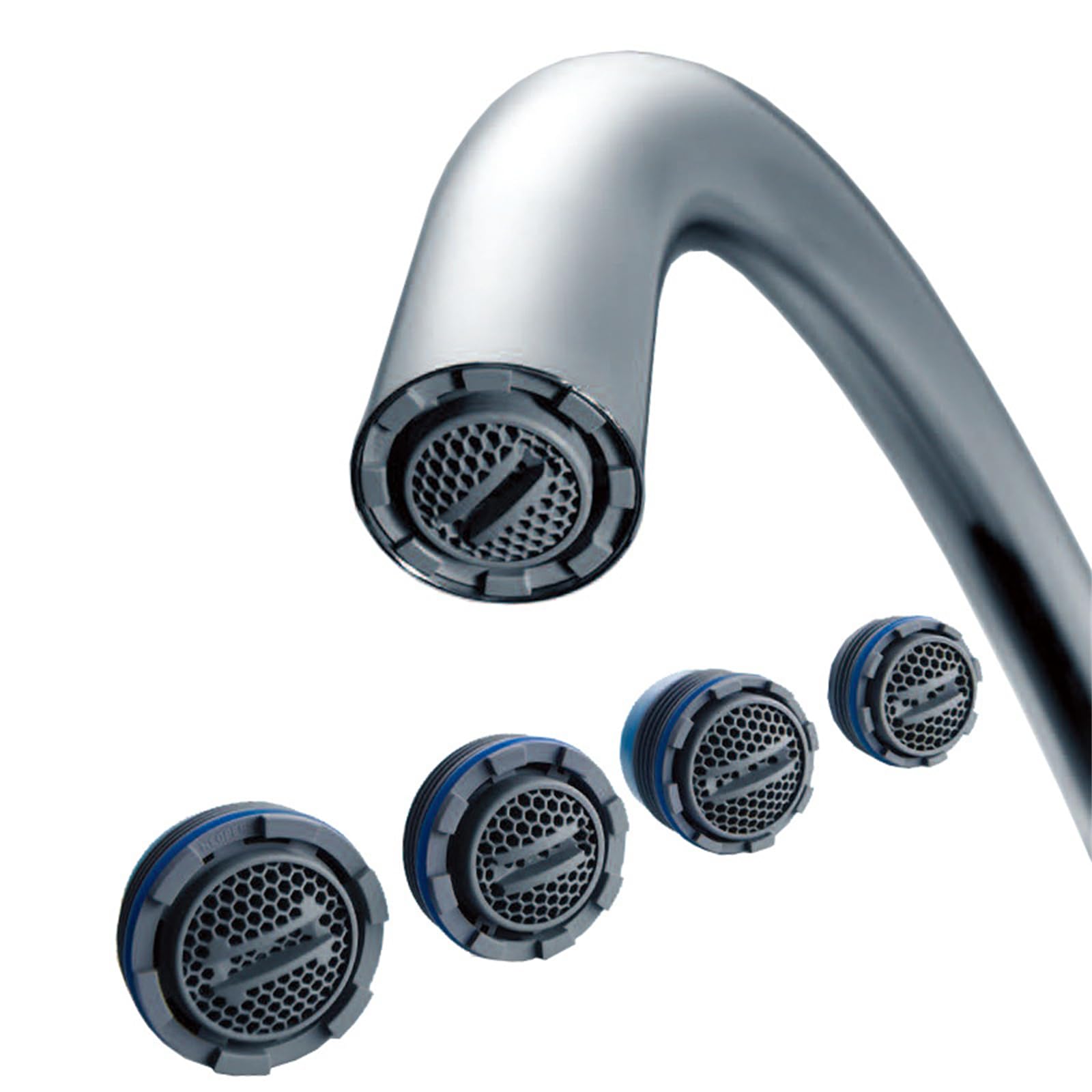 Faucet Cache Aerators with 6 in 1 Faucet Aerator Removal Tool, Aerator Key Removal Wrench, Water Saving Flow Restrictor Set Replacement Part for Bathroom or Kitchen