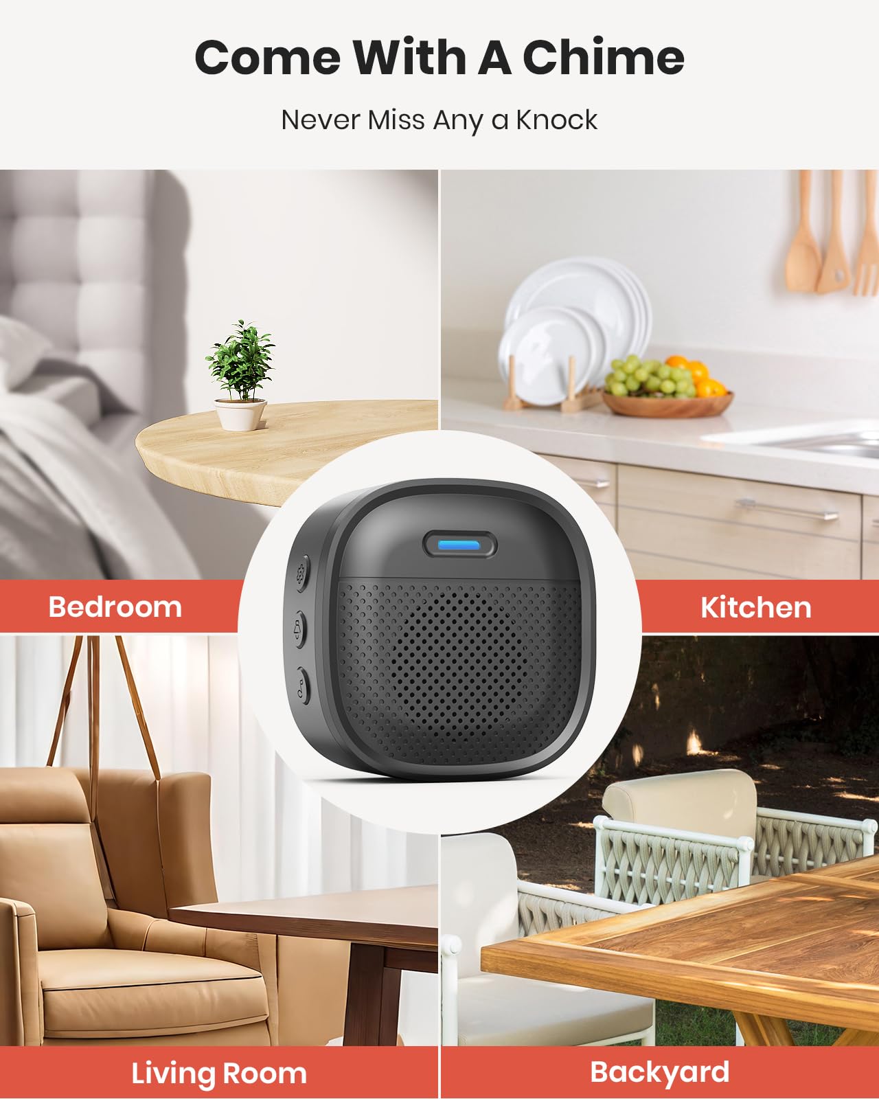 CAMSTRO Doorbell Camera Wireless - 3K Video Doorbell with Chime, 2.4G WiFi Outdoor Security Cemera,Smart Human Detection, 2-Way Audio,Voice Changer,Night Vision,Works with Alexa and Google Assistant