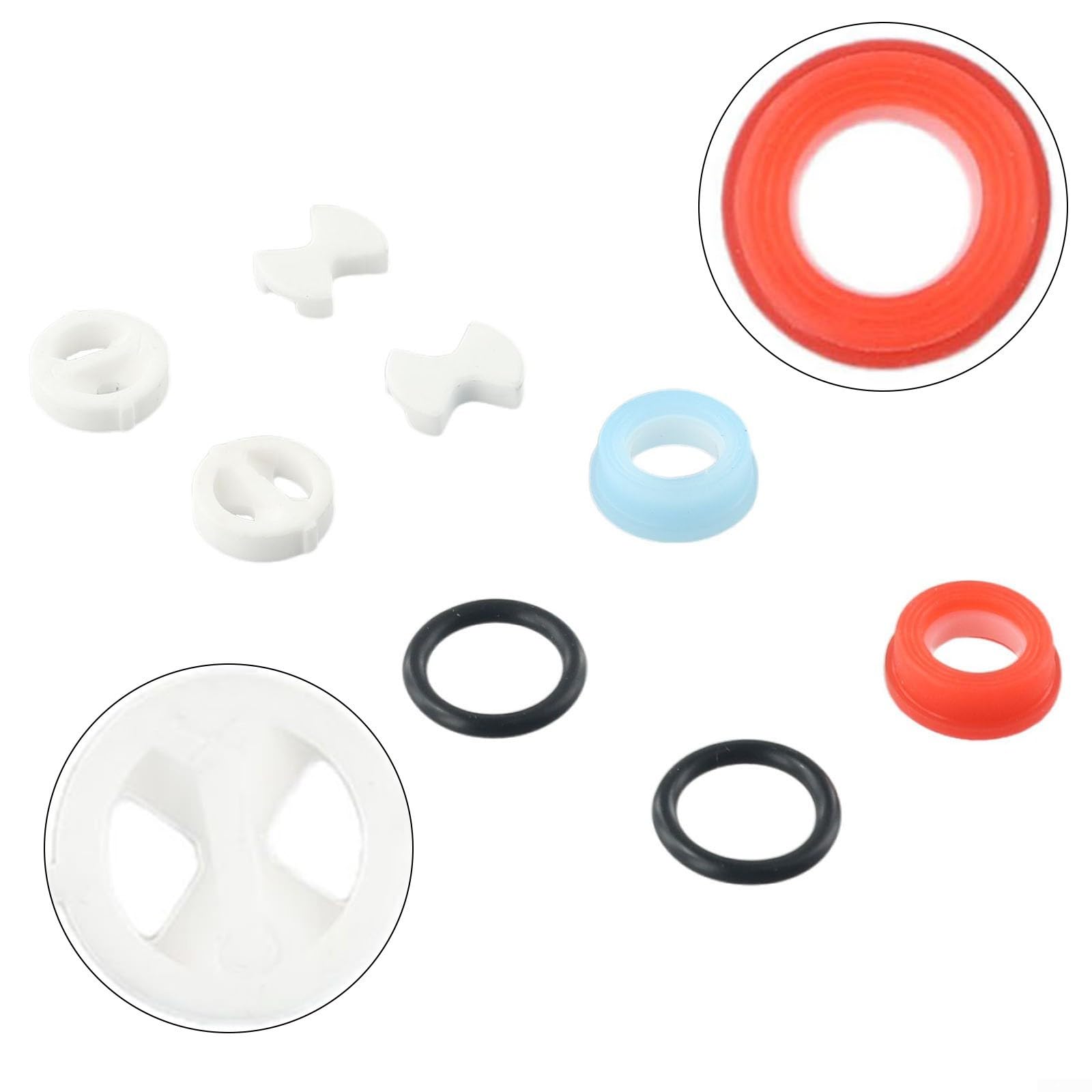 8Pcs/set Pleochroic Faucet Washers Ceramic Disc Cartridges Silicon Washer Insert Turn Replacement For Valve Tap Faucet Parts(2 set)
