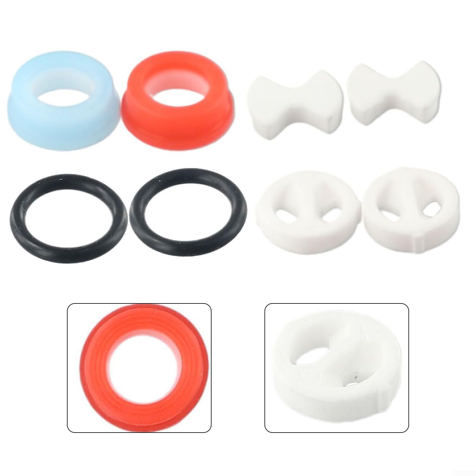 8Pcs/set Pleochroic Faucet Washers Ceramic Disc Cartridges Silicon Washer Insert Turn Replacement For Valve Tap Faucet Parts(2 set)