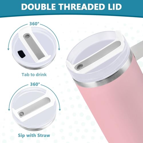 RPLIFE Gradient Pink Stainless Steel Bottle, Insulated Cups with Lids, Tumbler for Men