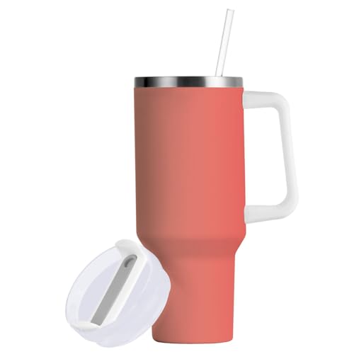 RPLIFE Gradient Pink 40oz Tumbler with Handle, 30 Oz Tumbler, Coffee Tumbler for Women