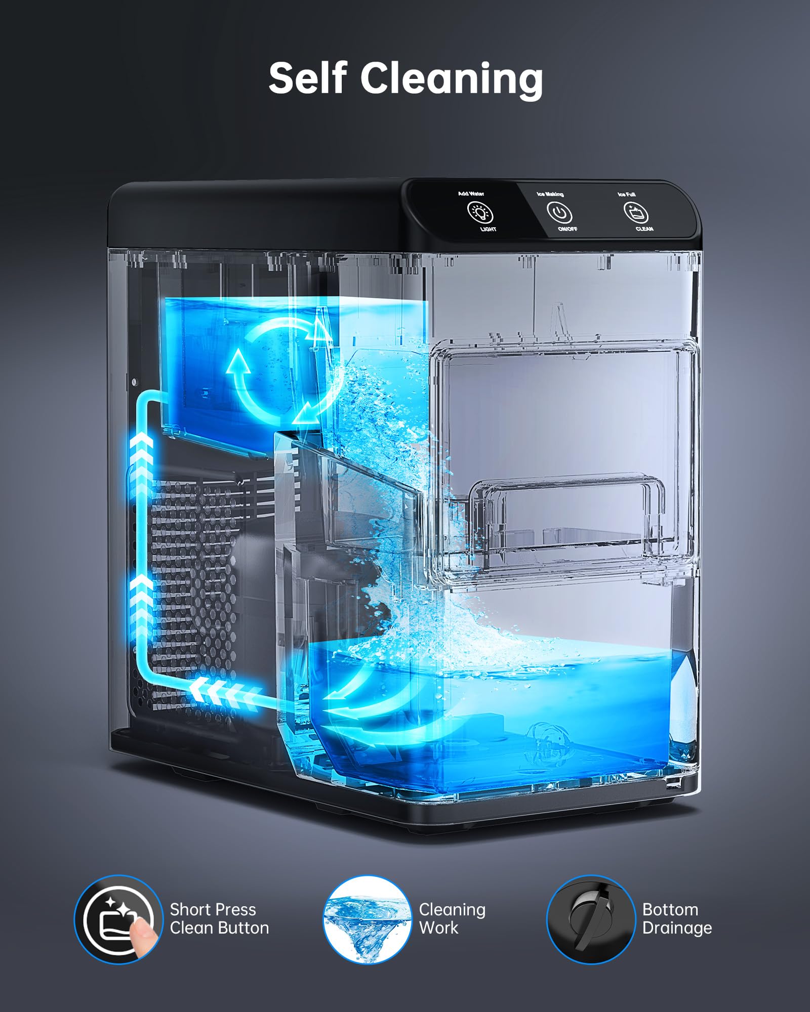 Ice Makers Countertop Nugget for Home Kitchen 37LBS, Pebble Counter Top Ice Machine, Mini Small Ice Maker,Portable Sonic Chewable Pellet Soft Icemaker, LED Maquina de Hielo Tabletop Self Cleaning
