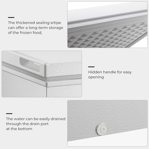 Electactic Chest Freezer 3.5 Cubic Feet Compact Freezer with 2 Removable Baskets, Free Standing Top open Door Deep Freezer, Adjustable Temperature for Home Dorm, Bar, Basement, Kitchen (White)