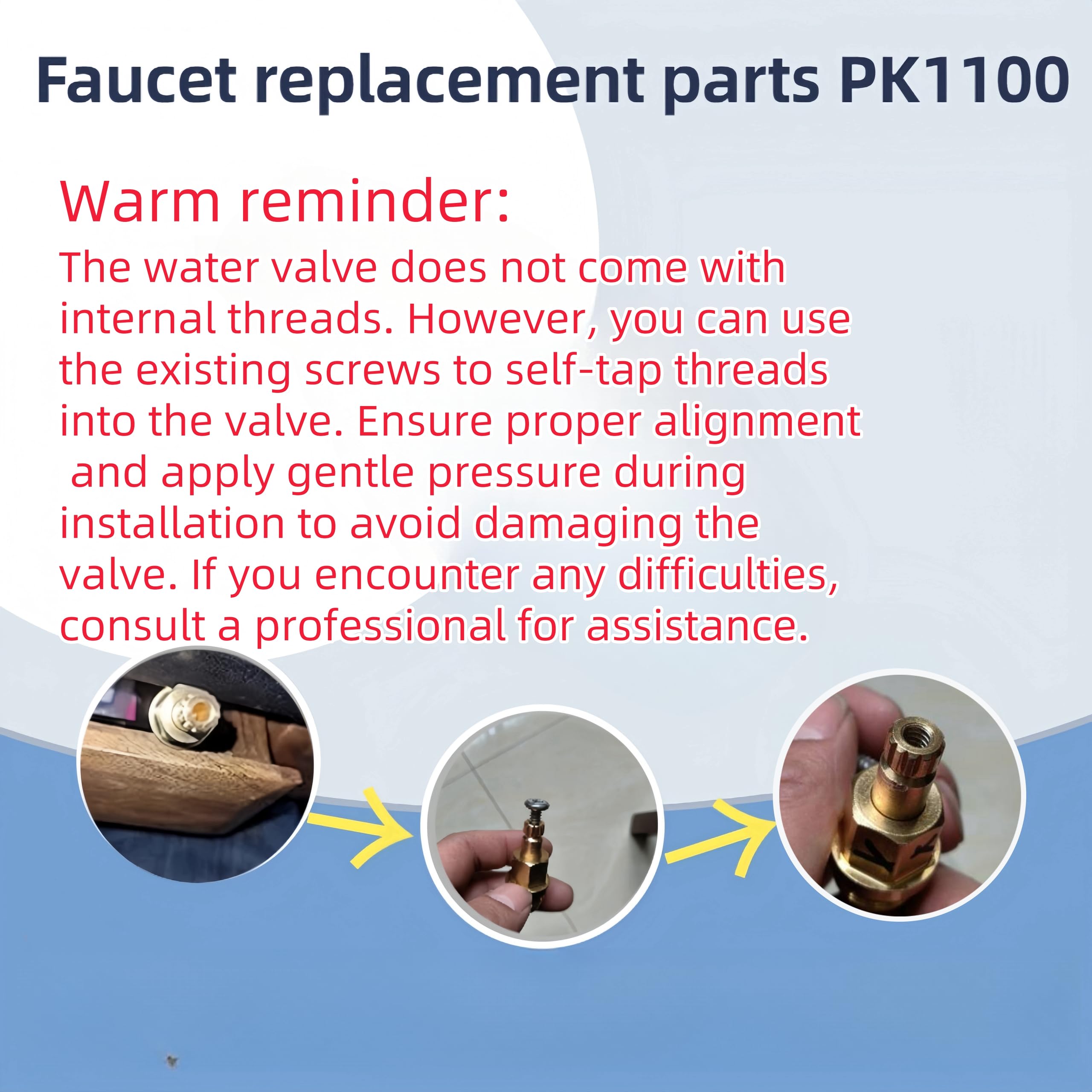 Tfuehn Bonnet PK1100 Brass Globe Valve Faucet Stem Assy for Arrowhead Hose Bibs, Boiler Drains & Sill Faucets