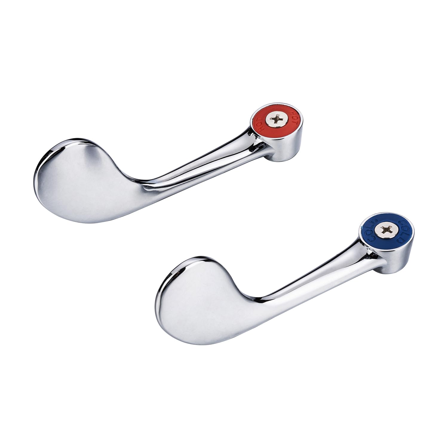 Phivan Commercial Faucet Parts Faucet Handle Replacement Kit - 2 Pack Wrist Blade Handles Lever Handles for Industrial, Restaurant, Commercial Sink Faucet - Fits Most 3/8" Shaft, 0.43" Round Stem Hole