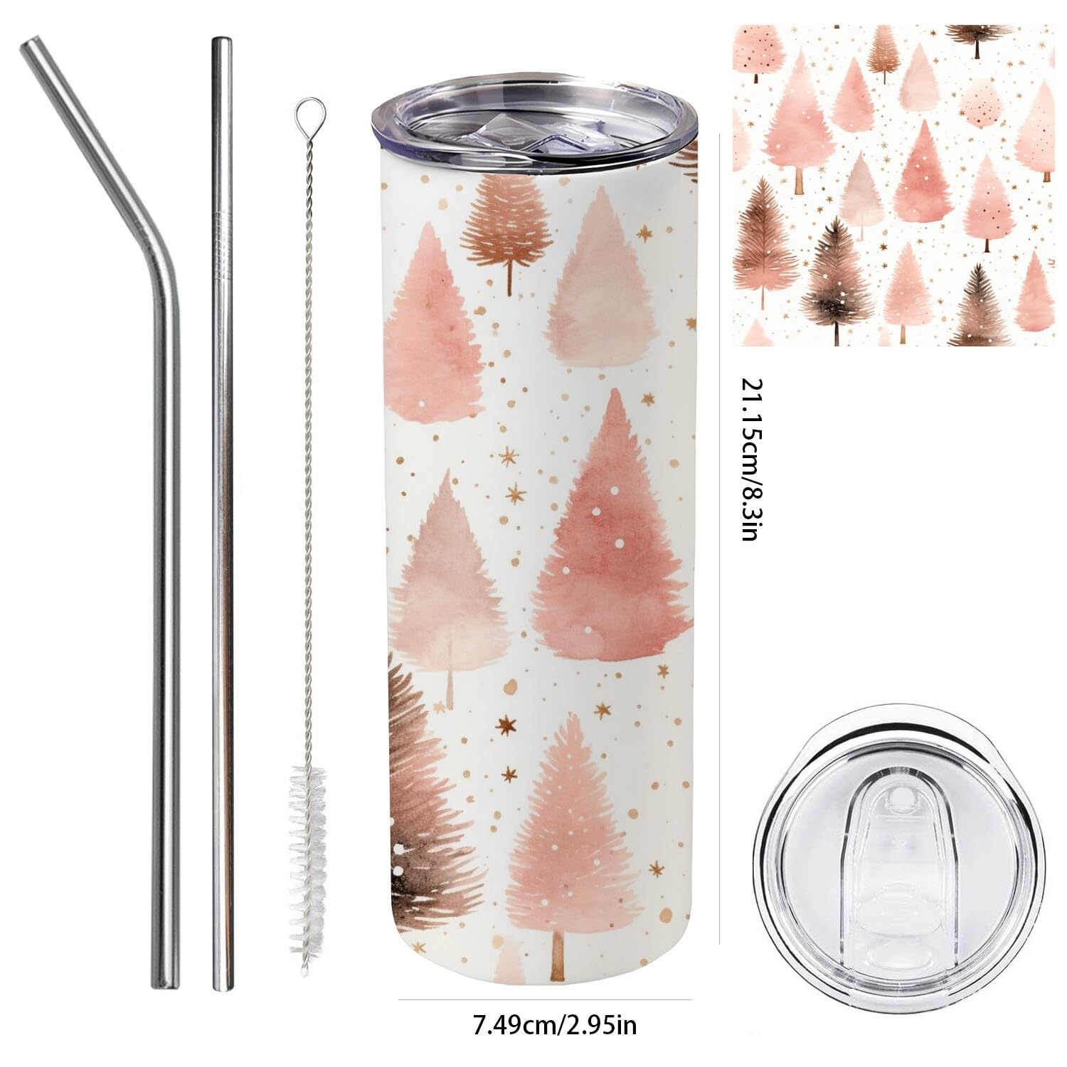 Cartoon Christmas Tree insulated tumblers,Cartoon Christmas Tree coffee cup Gift,Cartoon Christmas Tree Drinking Glasses-Tea Cup-Coffee Mug tumbler with lid and straw 20 oz insulated tumbler cups