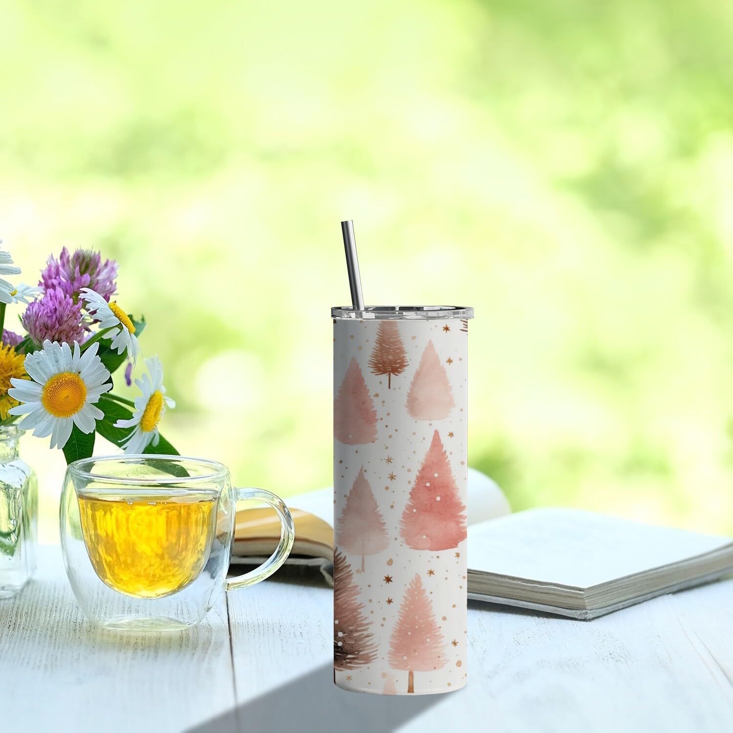 Cartoon Christmas Tree insulated tumblers,Cartoon Christmas Tree coffee cup Gift,Cartoon Christmas Tree Drinking Glasses-Tea Cup-Coffee Mug tumbler with lid and straw 20 oz insulated tumbler cups