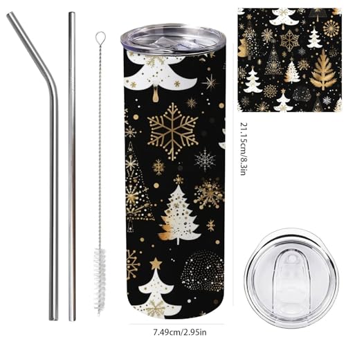 Medpol Christmas Tree insulated tumblers，Christmas Tree coffee cup Gift，Christmas Tree Drinking Glasses-Tea Cup-Coffee Mug tumbler with lid and straw 20 oz insulated tumbler cups