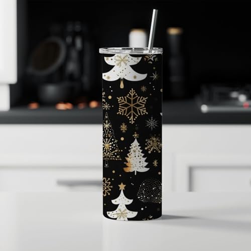 Medpol Christmas Tree insulated tumblers，Christmas Tree coffee cup Gift，Christmas Tree Drinking Glasses-Tea Cup-Coffee Mug tumbler with lid and straw 20 oz insulated tumbler cups