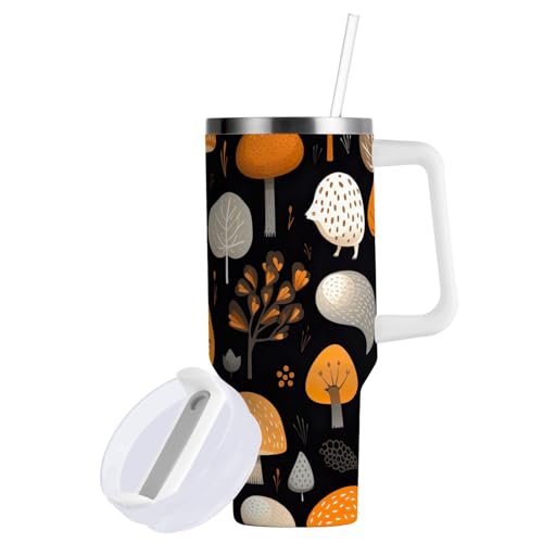 RPLIFE Fox Tumbler, Stainless Steel Cup, Coffee Cups with Lids Reusable