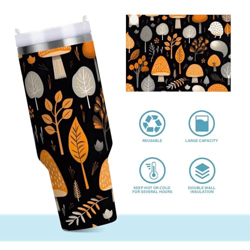 RPLIFE Fox Tumbler, Stainless Steel Cup, Coffee Cups with Lids Reusable