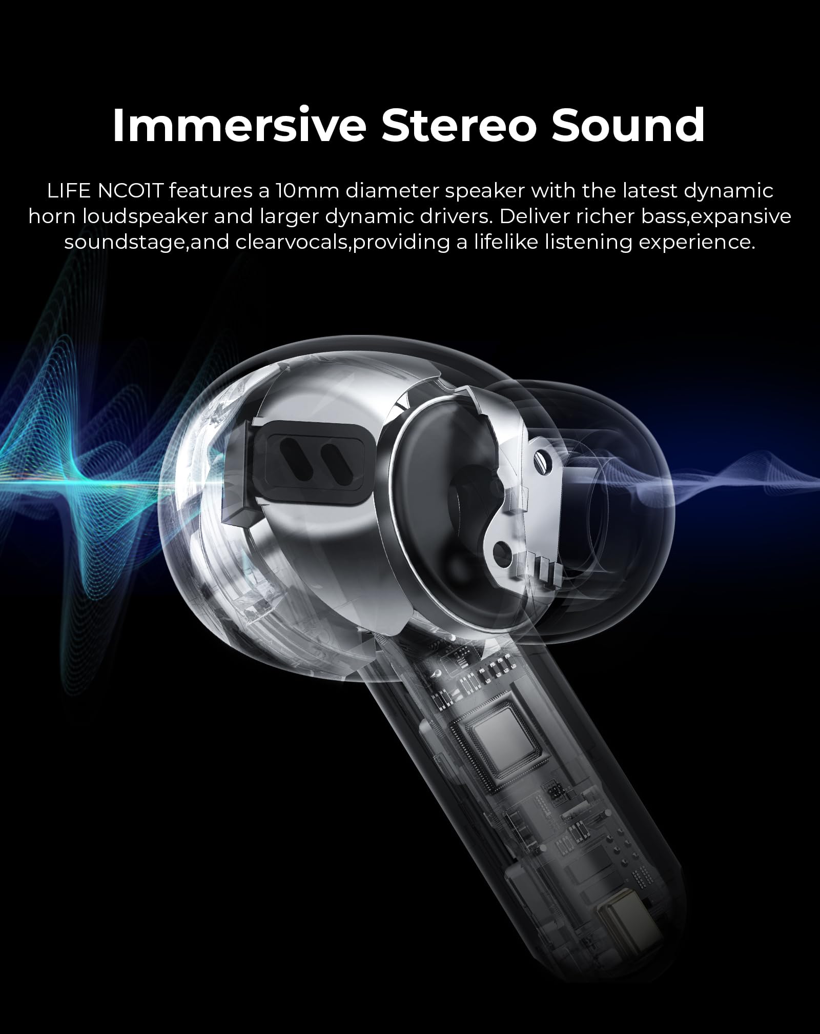 havit Wireless Earbuds Noise Cancelling, Bluetooth 5.4 Headphones with 4 ENC Noise Cancelling Mic, 40H Playtime, in-Ear Bluetooth Ear Buds 7 Preset EQs via App LED Display