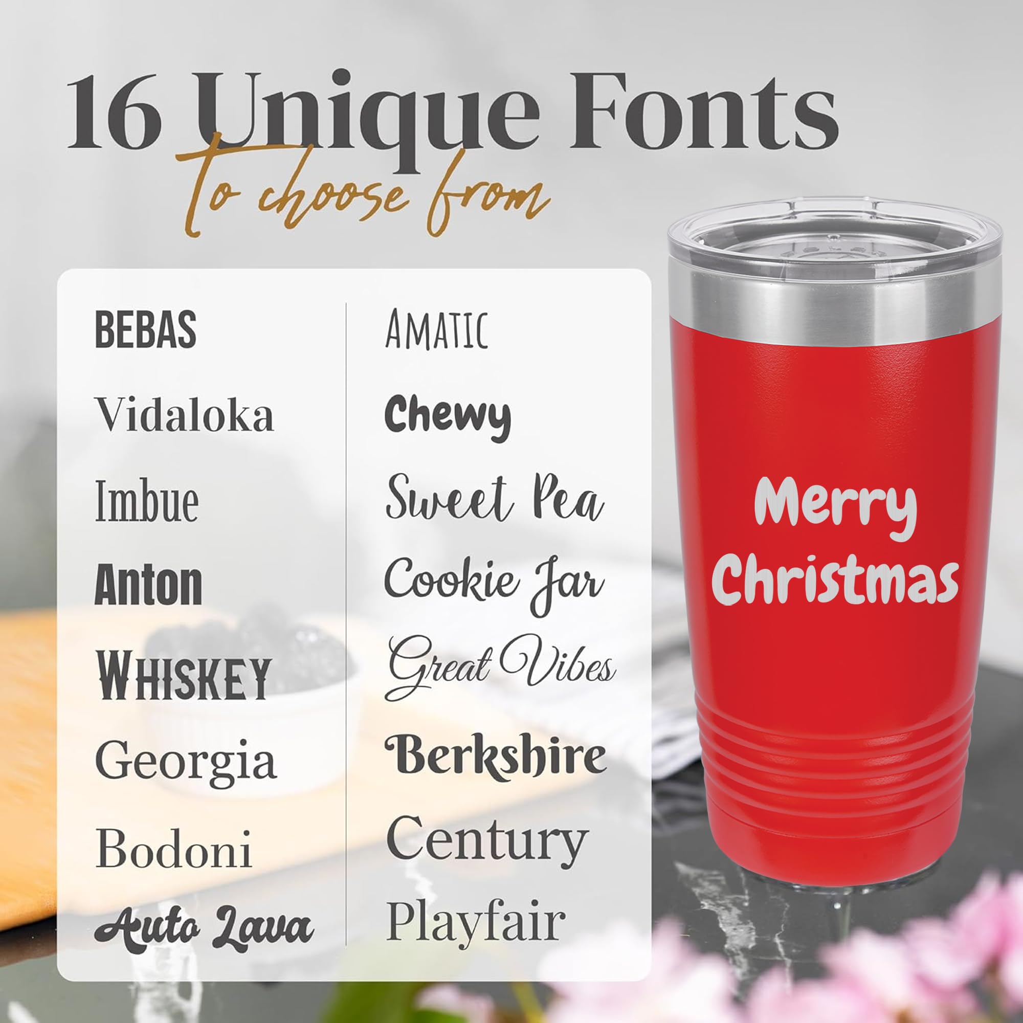 Personalized Tumbler with Your Text or Logo, Custom Stainless Steel Travel Mugs, Engraved Coffee Mugs with Lid, Double Wall Insulated, Personalized Bulk Pack, Christmas Birthday Gifts (20oz, 12 count)