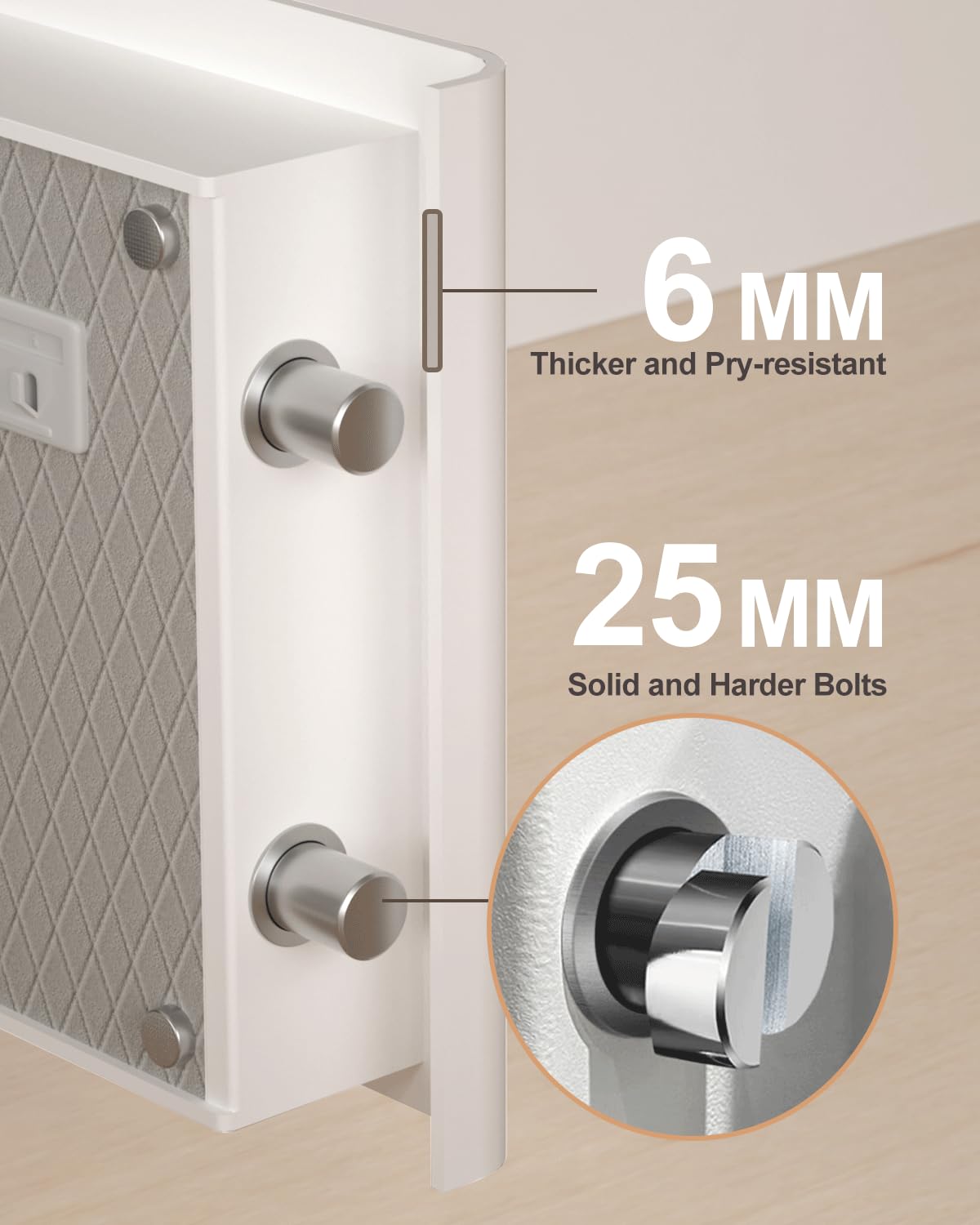 TIGERKING 3-in-1 Biometric Heavy Nightstand Safe, Lockable Drawer Gun Safes with Wireless Charging Station, Home Safe Adjustable Lighting with USB & Type-C Port for Bedroom Office, White