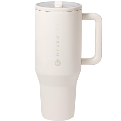 HydroJug Cream 40oz Traveler + Replacement Straws