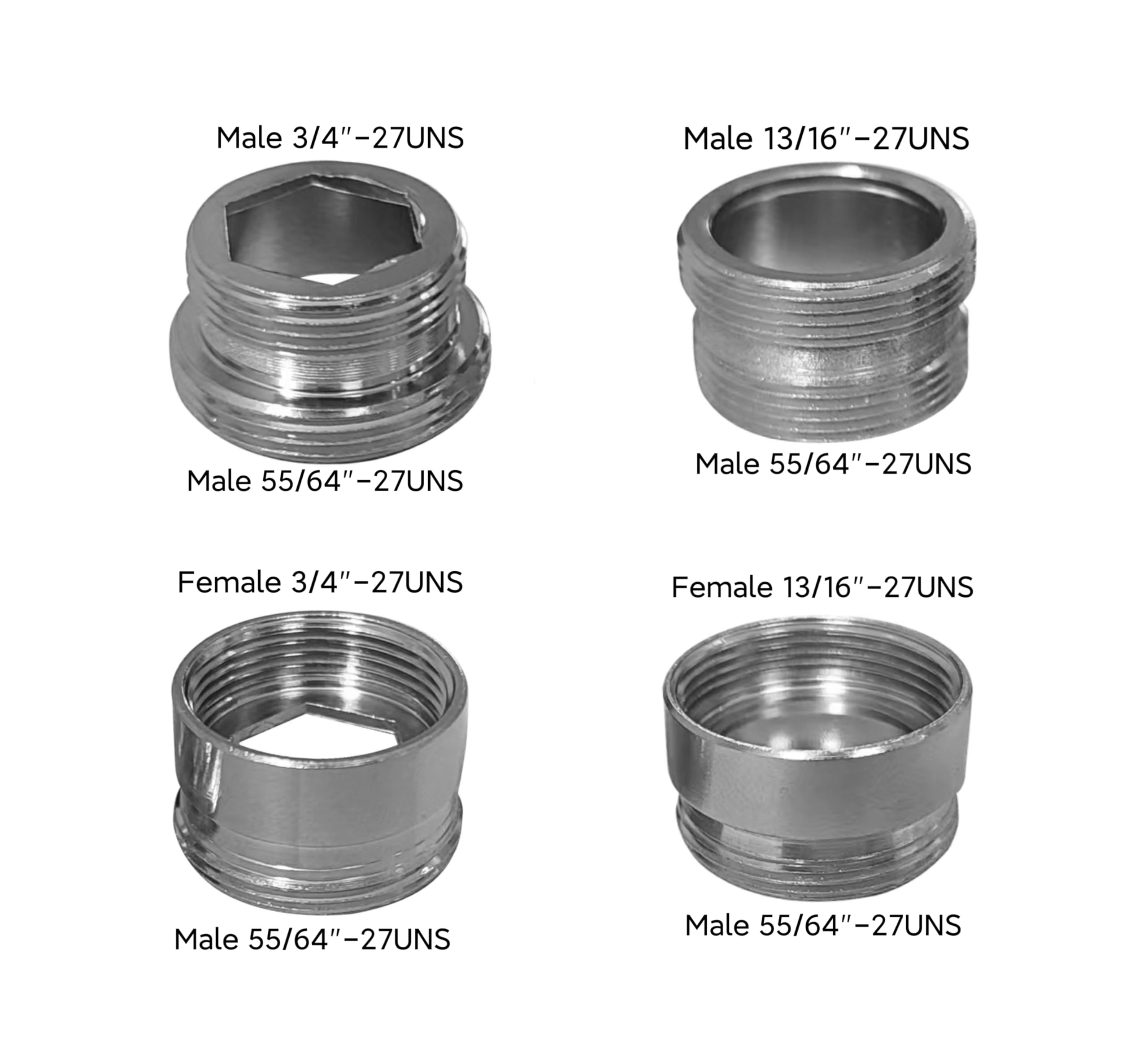 Faucet Extender Adapter Kit, Brass Faucet Aerator Adapter Set, Male Female Sink Faucet Adapters, Rotating Faucet Aerator Extender Adapters