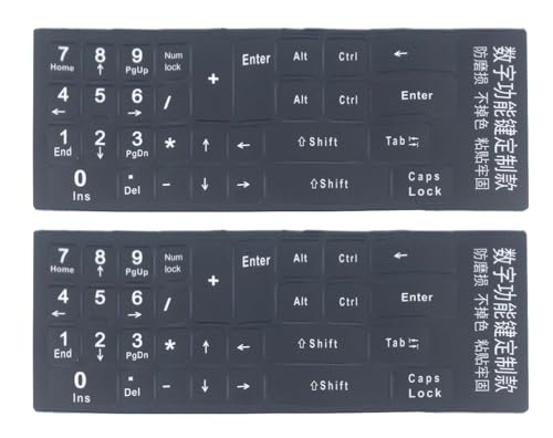 2PCS Number Keyboard Stickers, Universal Matte Keyboard Number Pad Replacement Stickers for Wireless Numeric Pad Keypad of Laptop, Desktop, Computer