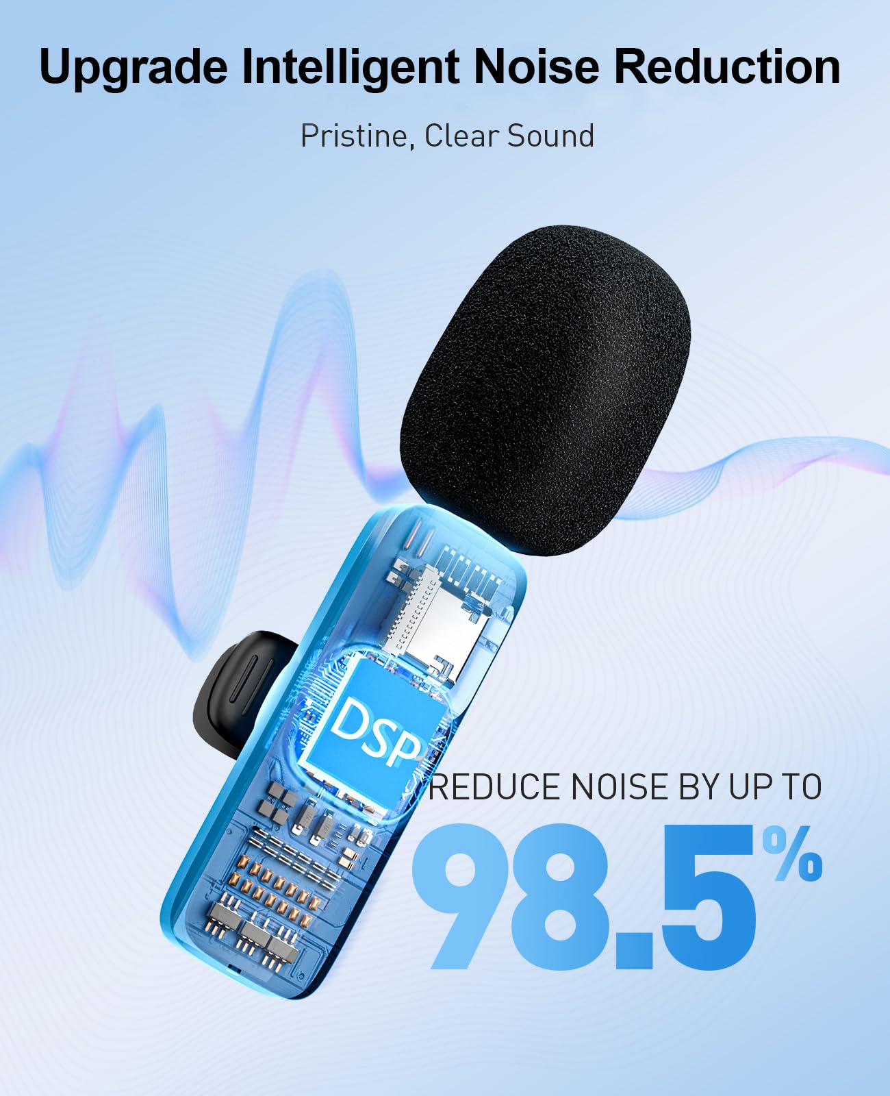 MENERESAS 3-in-1 Mini Microphone for iPhone: Wireless Lavalier Microphones for iOS/Android Devices/Camera - Noise Reduction Lapel Mic - Clip on Mic for Video Recording Vlog/YouTube/Interview