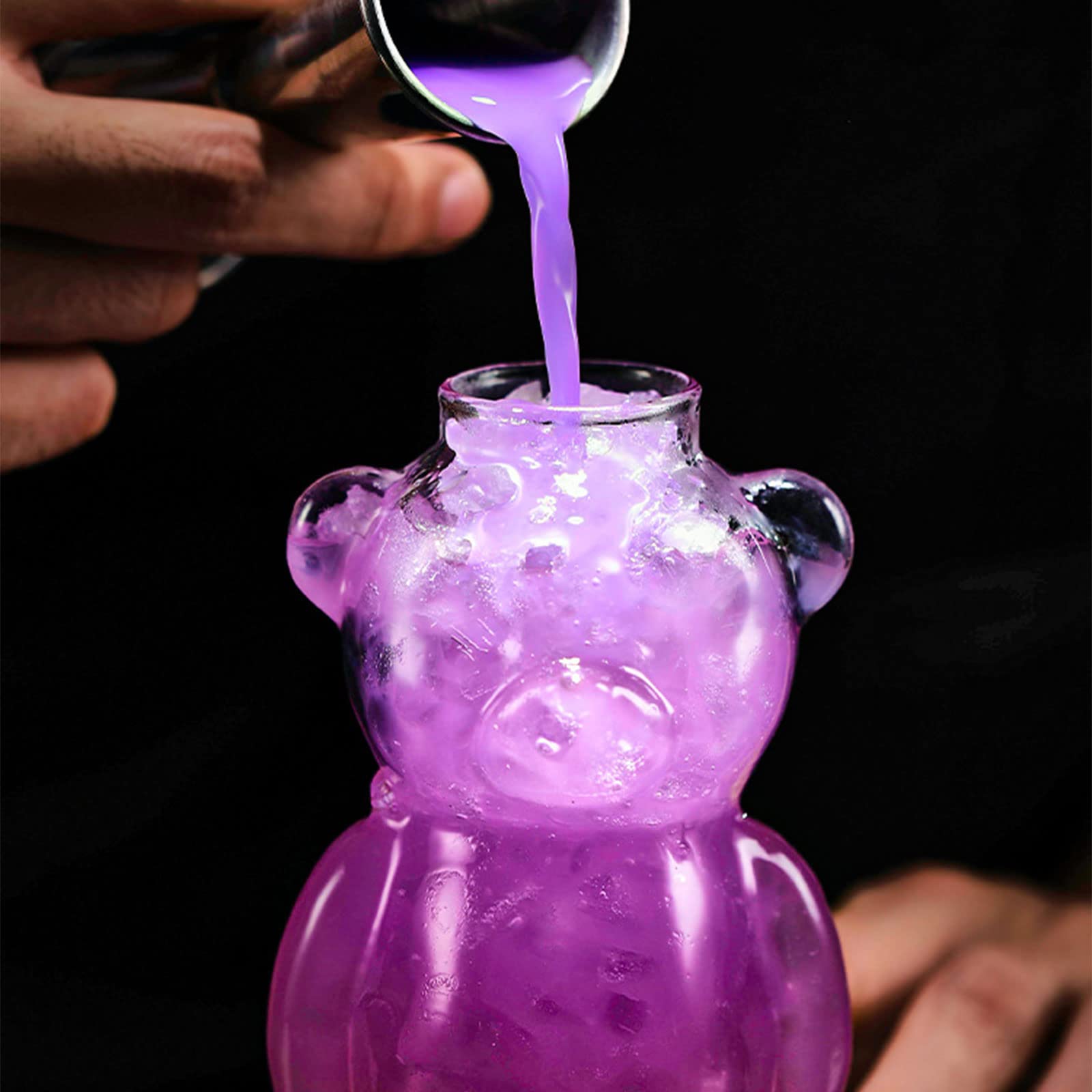 Bear Shaped Glass Cup Cocktail Glass Coffee Mugs Beverage Glasses Goblet Drinkware For Wine Champagne Cocktail
