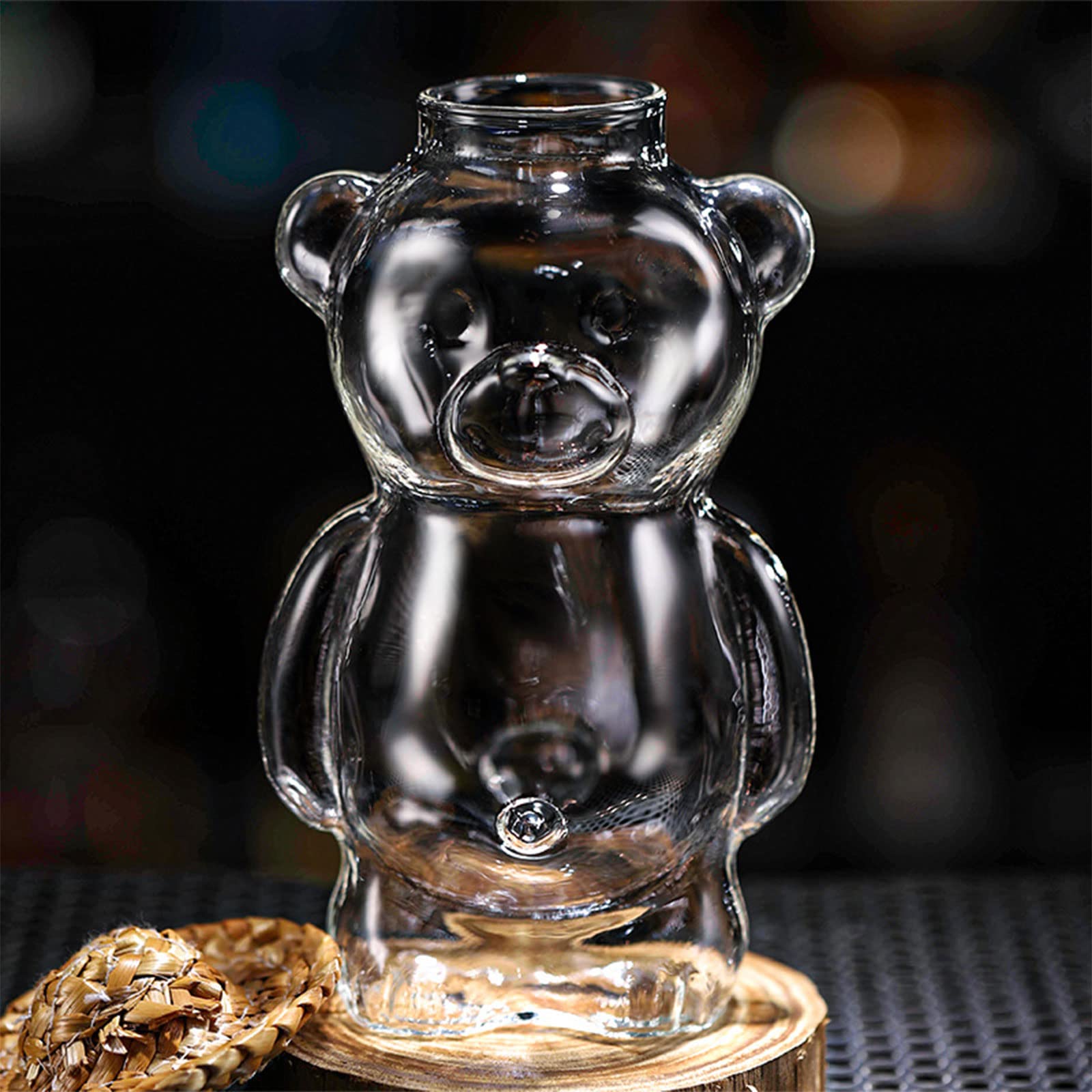 Bear Shaped Glass Cup Cocktail Glass Coffee Mugs Beverage Glasses Goblet Drinkware For Wine Champagne Cocktail