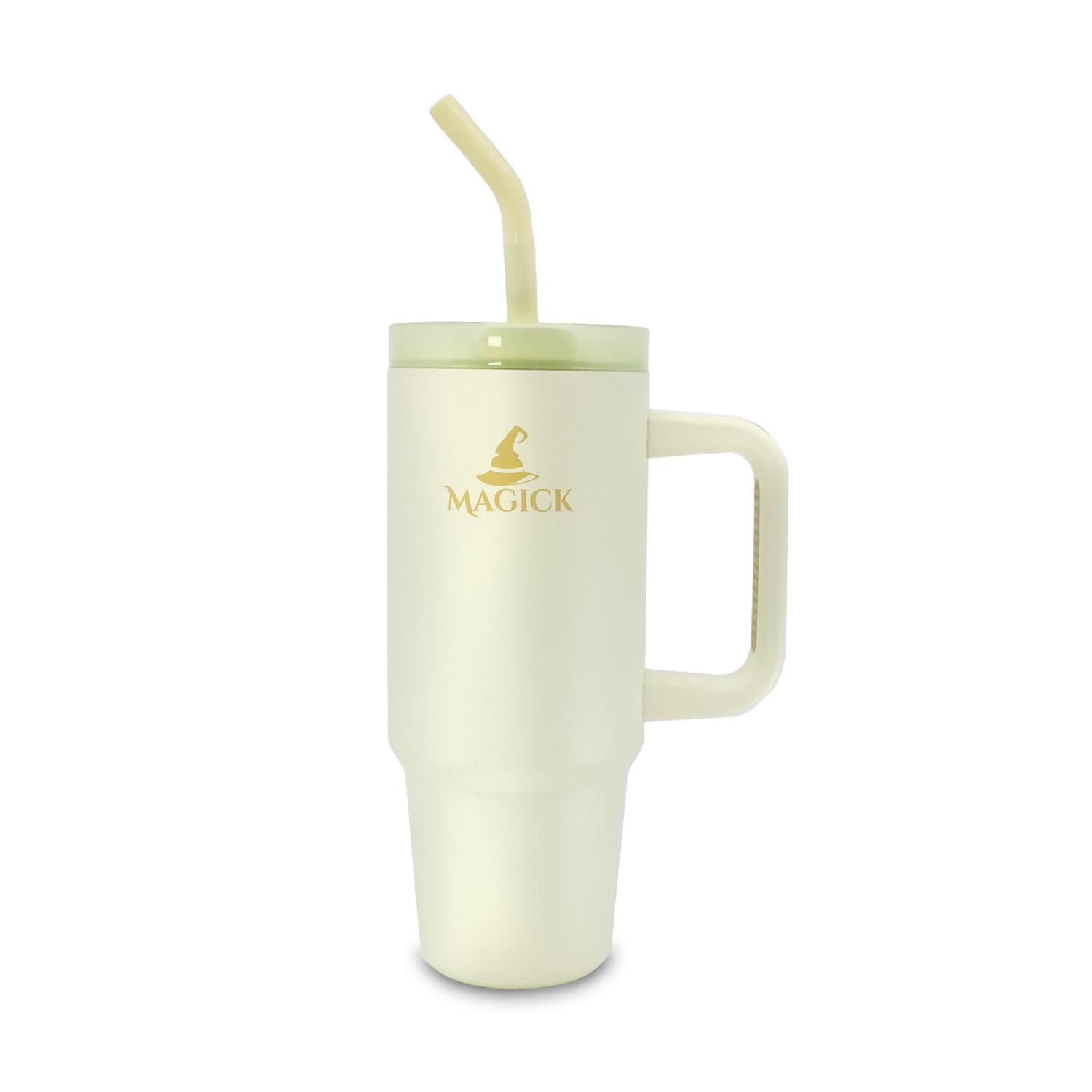 Magick Tumbler – 40oz Insulated Stainless Steel Tumbler with Handle, Lid & Straw, Dishwasher Safe – Hot & Cold Drink Travel Mug for Coffee, Water, Tea, and Smoothies