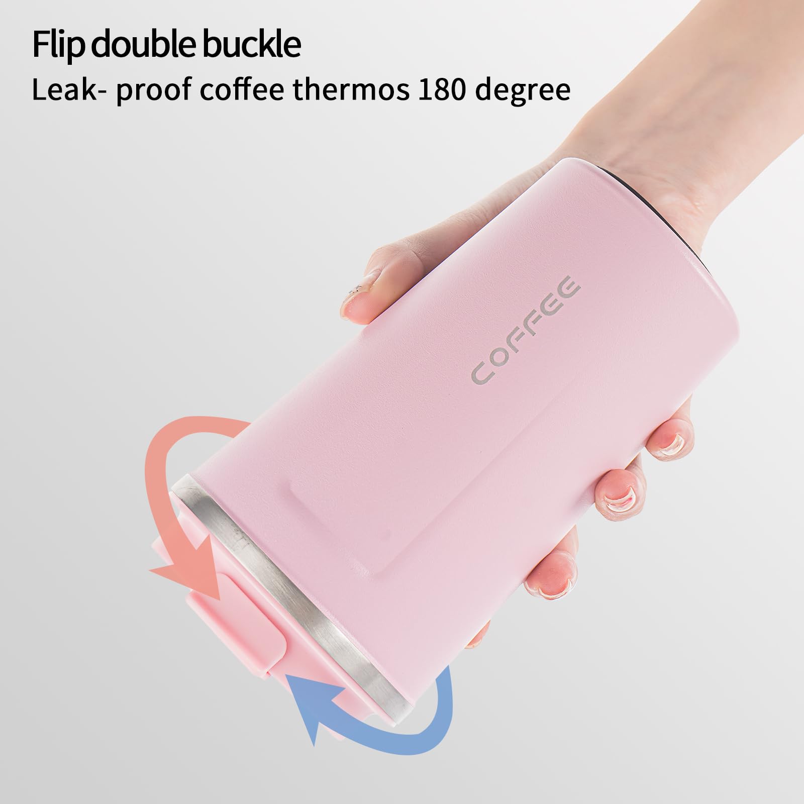 Stainless Steel Vacuum Insulated Travel Coffee Mug, Led Temperature Display Insulated Tumbler, Leak Proof With Lid Keeps Cold And Warm, Suitable For Coffee, Tea And Beer(Pink)