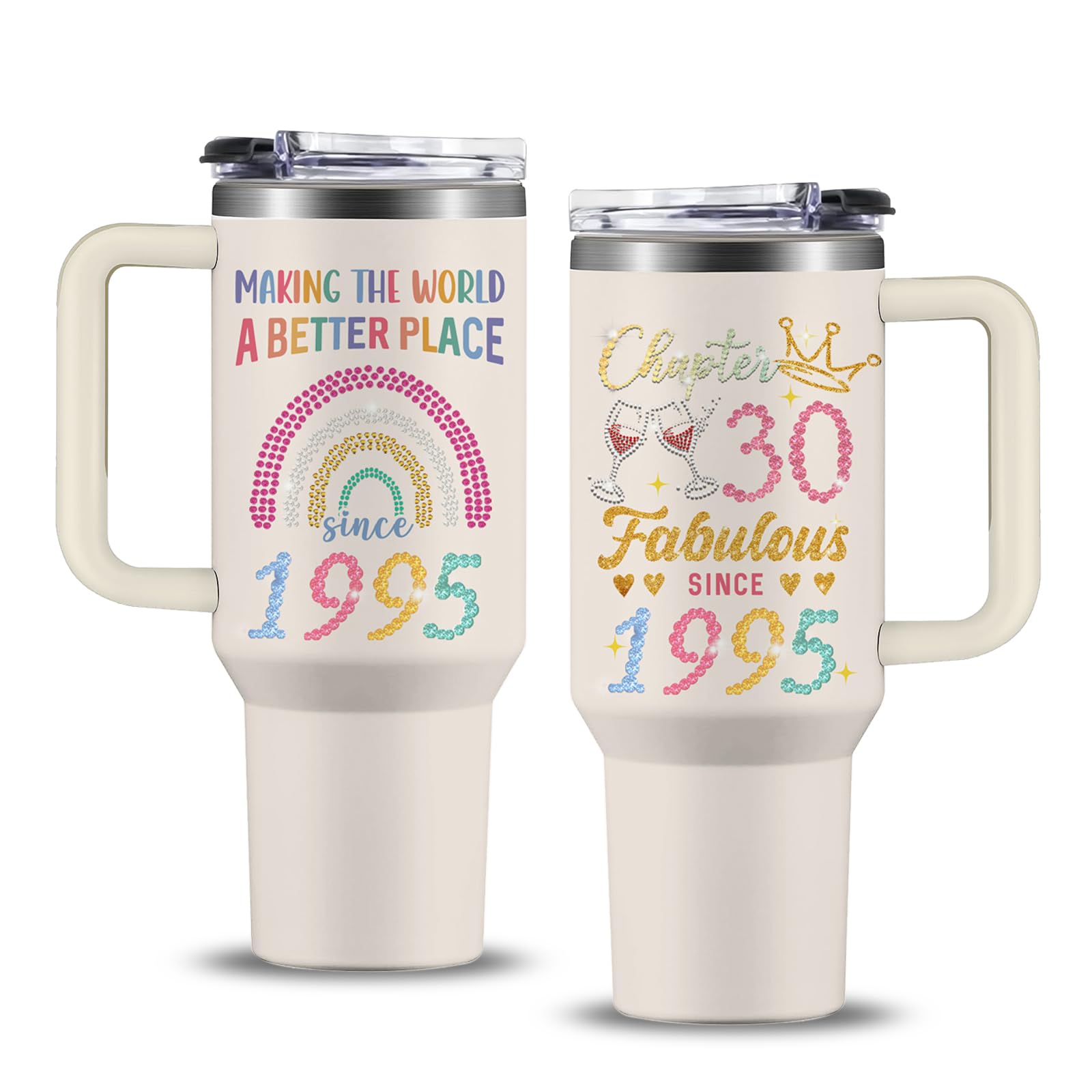 30th Birthday Gifts for Women, 1995 Birthday Insulated Tumbler 40oz, 1995 Birthday Gifts for Women, 30 and Fabulous Birthday Gifts for Women Turning 30 Year Old Gifts For Women Her Friend Sister Wife