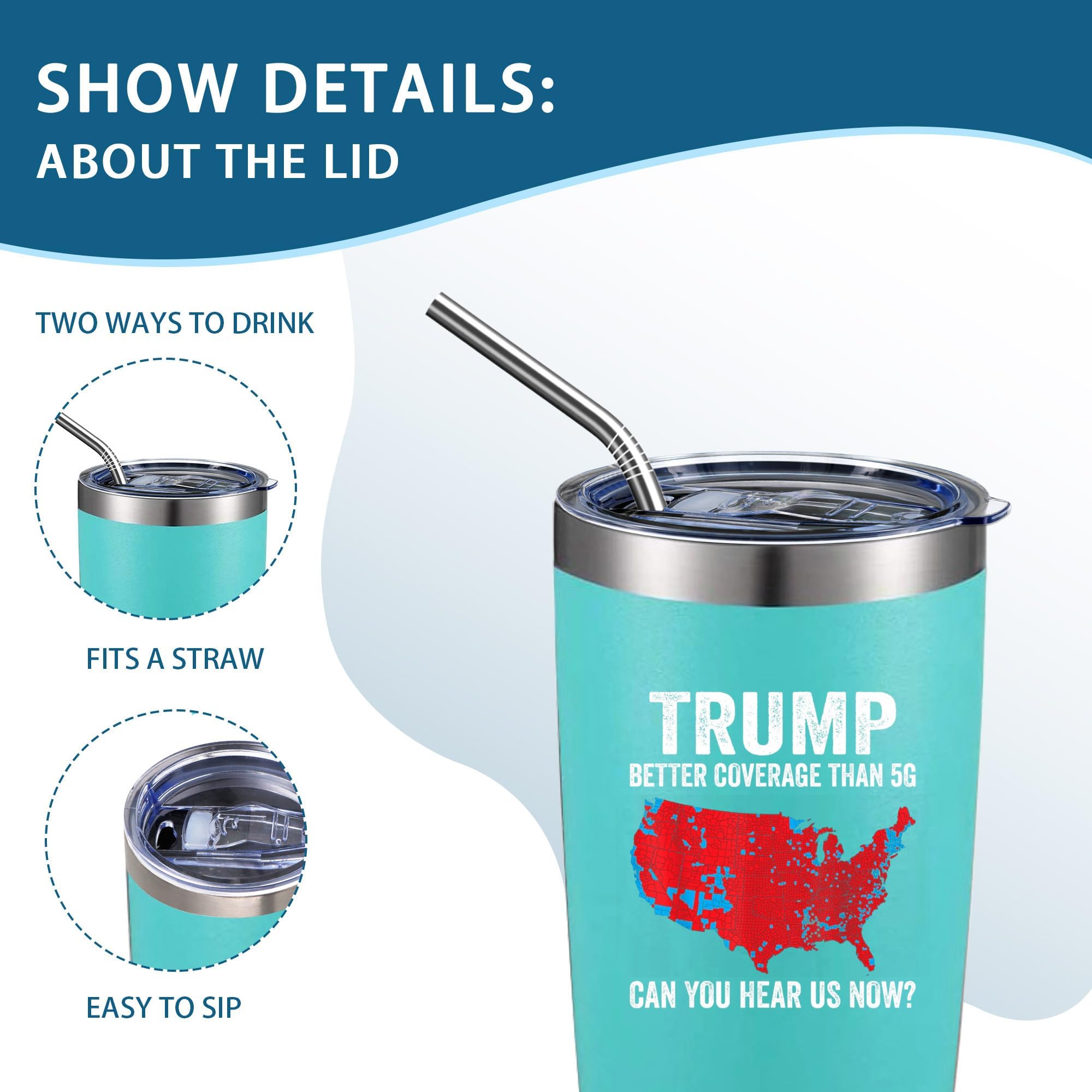ATHAND Trumps Better Coverage Than 5G,Trumps Merchandise,Trump Mug,Trump Gifts,20 Oz Stainless Steel Vacuum Tumbler Travel Coffee Mugs