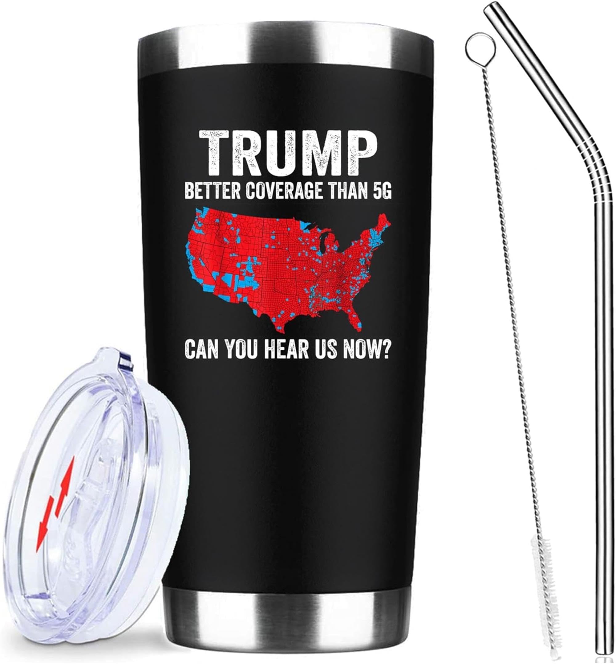 ATHAND Trump Better Coverage Than 5G Tumbler Merchandise,Trump Travel Coffee Cup and Mug,20 Oz Stainless Steel Vacuum Tumbler Travel Coffee Mugs