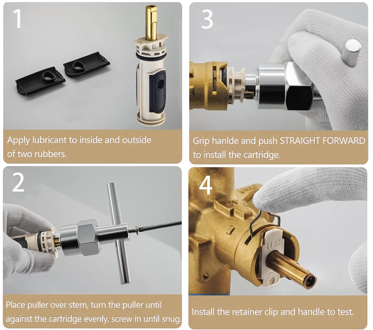 1222 Replacement Cartridge with 104421 Cartridge Puller, Compatible with Moen One Hanlde Posi Temp Faucet
