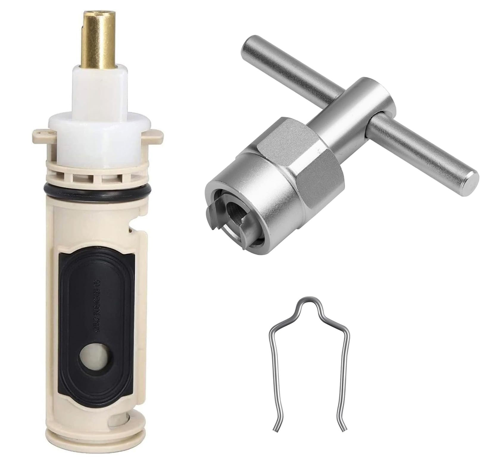 1222 Replacement Cartridge with 104421 Cartridge Puller, Compatible with Moen One Hanlde Posi Temp Faucet