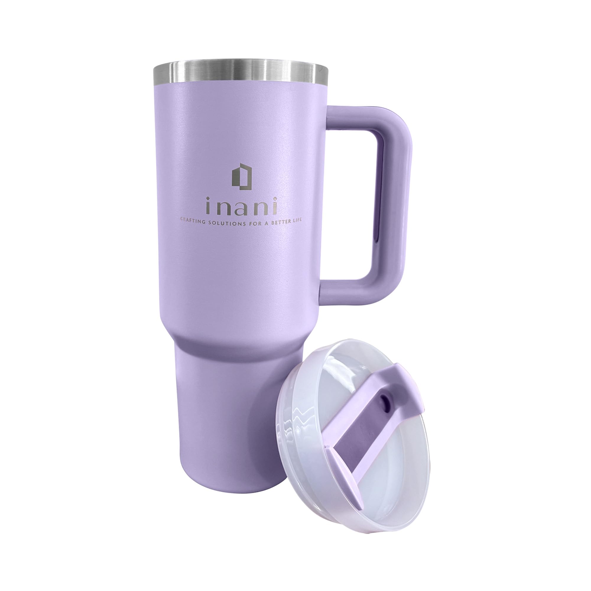 inani 40oz Tumbler With Handle And Straw, Insulated Travel Cup, Leak-Resistant, Spill-Proof Lid, Dishwasher Safe, BPA-Free, Double-Wall Insulated Premium Mug For Hot Or Iced Beverage, Orchid Purple