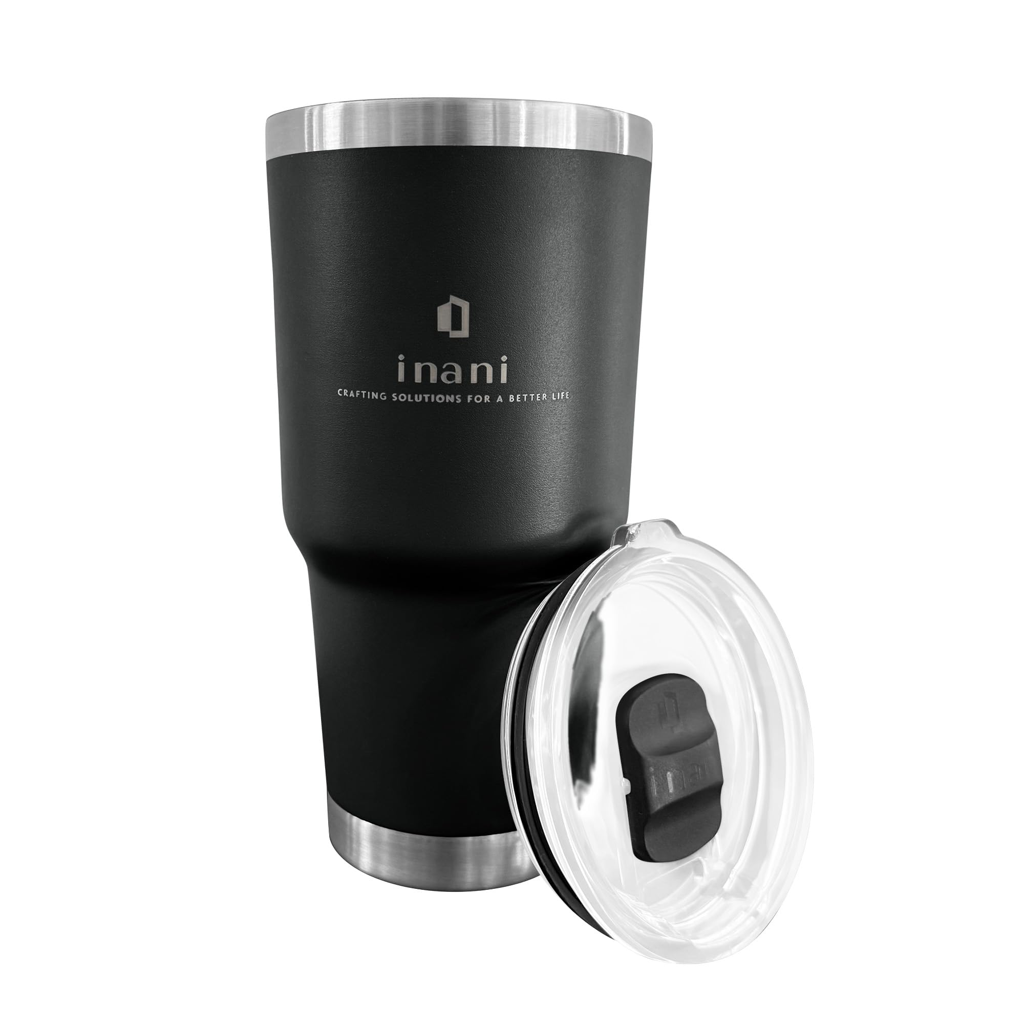 inani 30oz Stainless Steel Tumbler, Insulated Travel Coffee Cup, Leak-Resistant, Spill-Proof Lid, Dishwasher Safe, BPA-Free, Double-Wall Insulated Premium Travel Mug For Hot Or Iced Coffee, Black