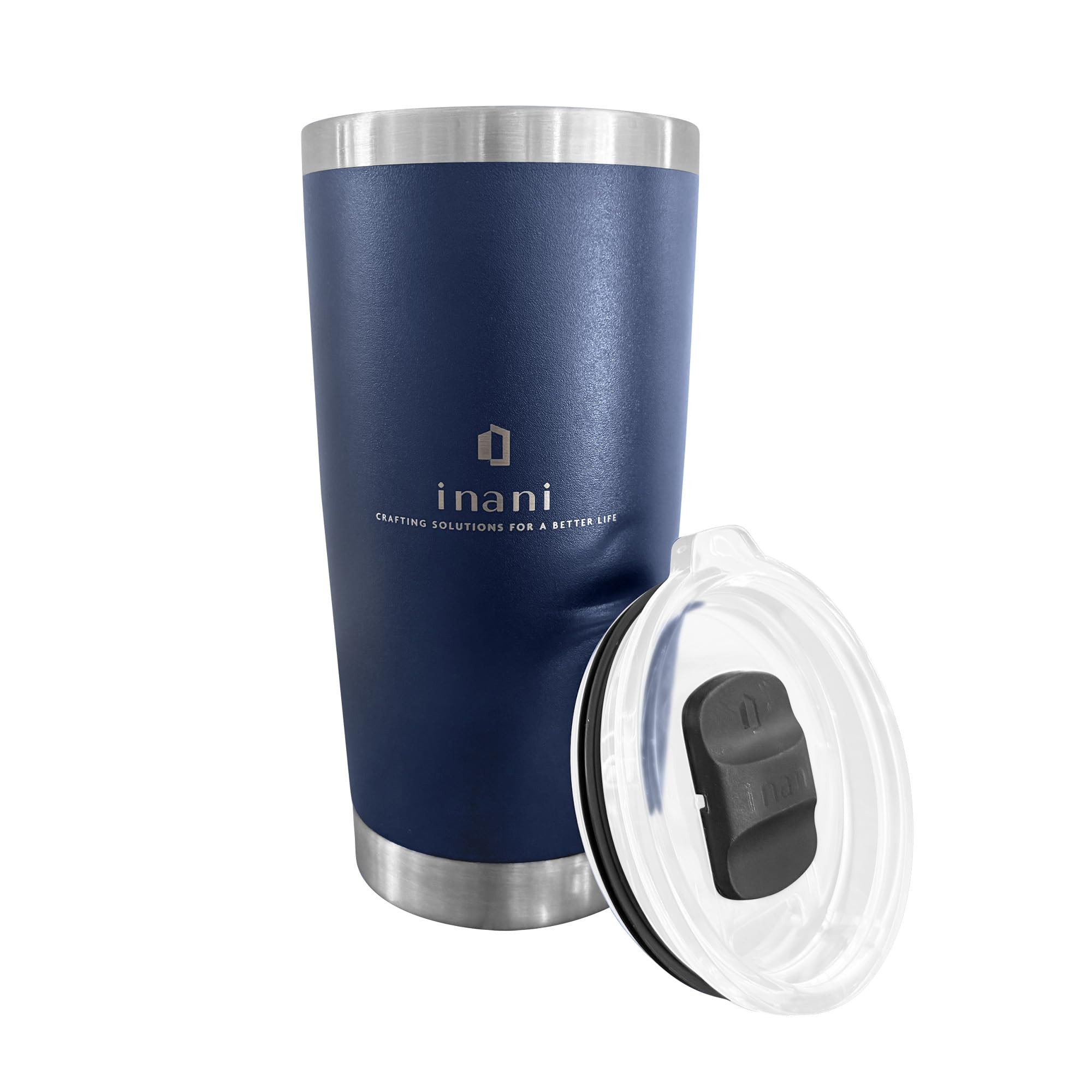 inani 20oz Stainless Steel Tumbler, Insulated Travel Coffee Cup, Leak-Resistant, Spill-Proof Lid, Dishwasher Safe, BPA-Free, Double-Wall Insulated Premium Travel Mug For Hot Or Iced Coffee, Navy Blue