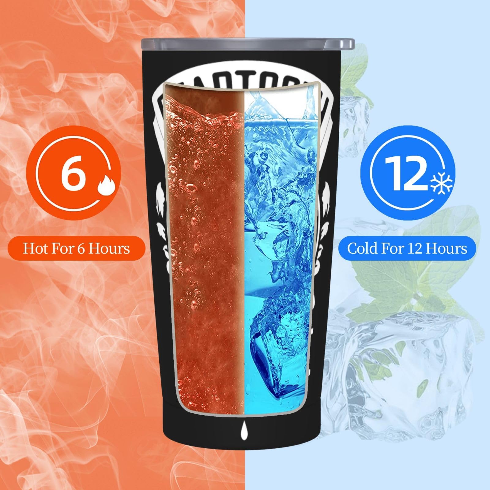 ONIAWO Beartooths Band Stainless Steel Insulated Tumbler 20oz with lid Travel Mug with Straw for Cold Hot