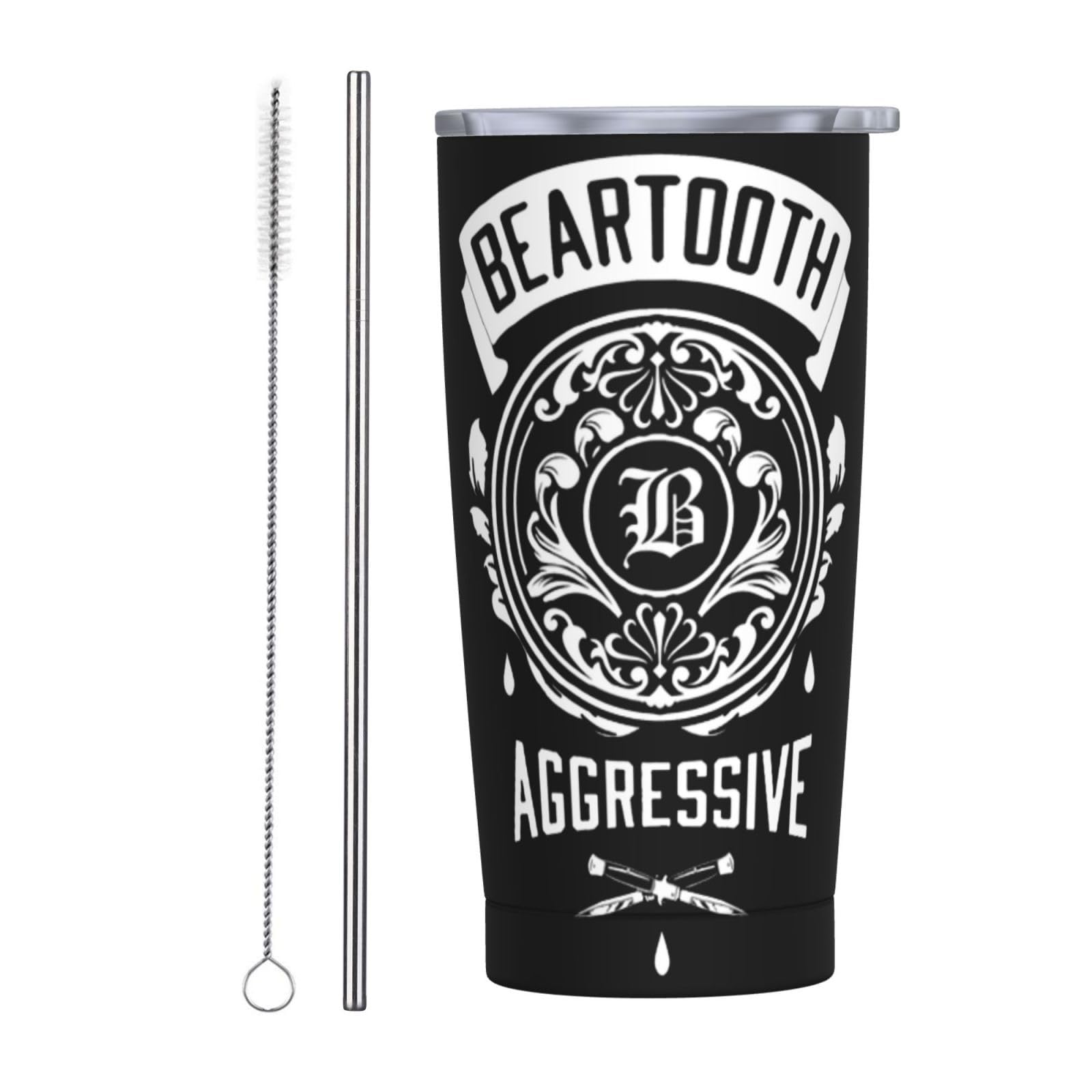 ONIAWO Beartooths Band Stainless Steel Insulated Tumbler 20oz with lid Travel Mug with Straw for Cold Hot