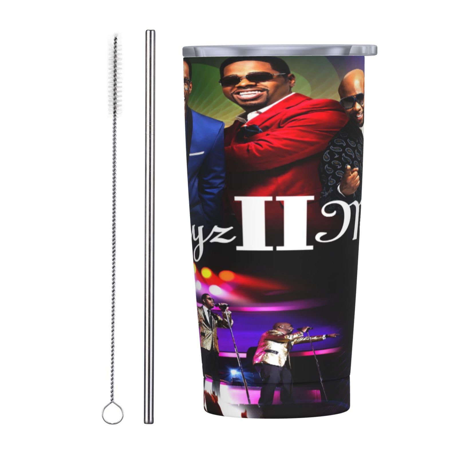 ONIAWO Boyz Musics II Men Stainless Steel Insulated Tumbler 20oz with lid Travel Mug with Straw for Cold Hot