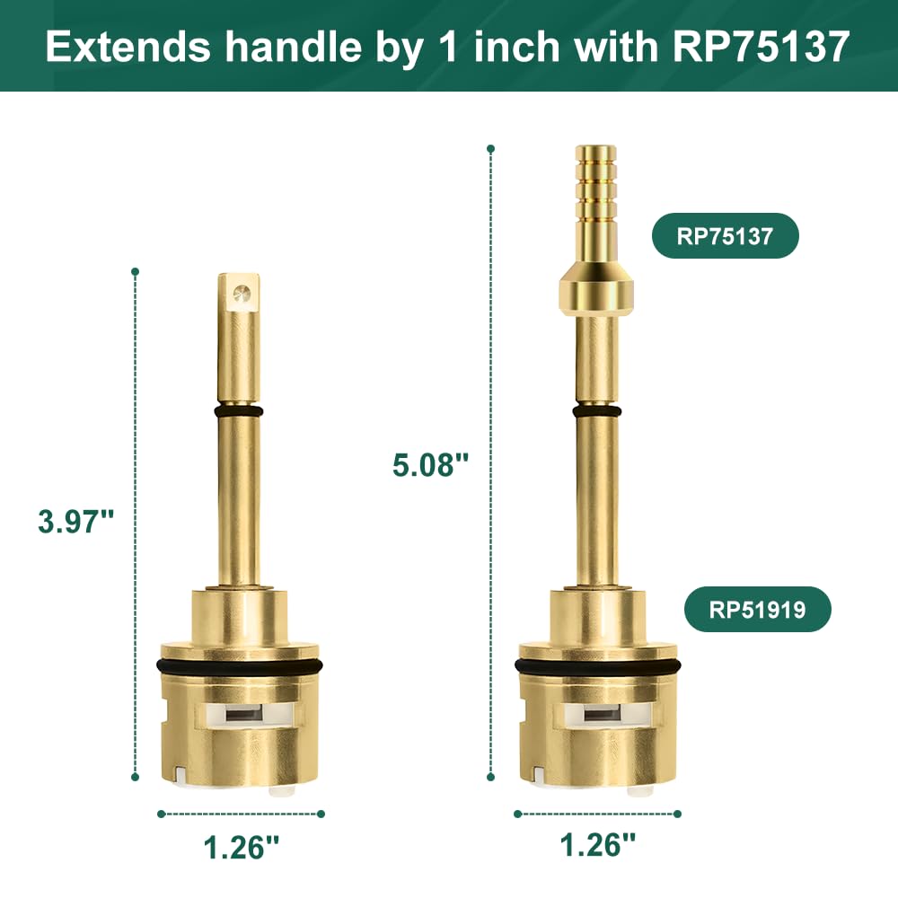 RP51919 6-Setting Diverter Cartridge with Extension Kit for Delta Faucet Valve Body R11000 and R22000, Faucet Replacement Part, Brass & No Leakage