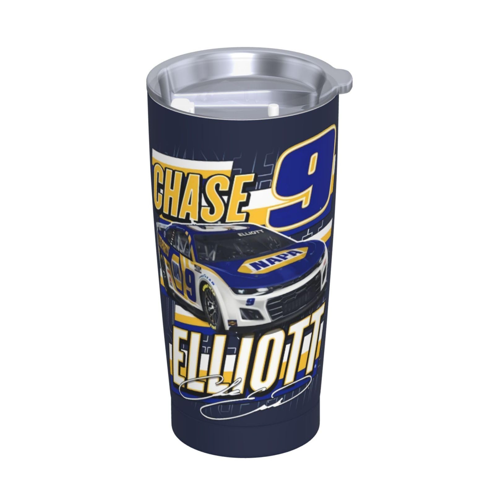 XCSEZ Chase Elliott 9 20 Oz Stainless Steel with Lids Coffee Thermal Cup Double Wall Mug Metal Straw and Brush Durable for Hot Cold Drinks