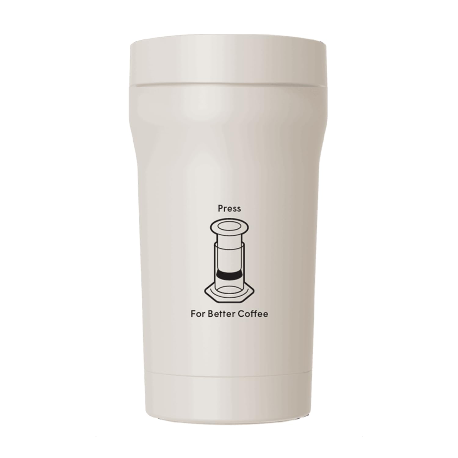 AeroPress Travel Coffee Tumbler, Stainless Steel Coffee Tumbler with Double-Wall Insulation, Splash-Resistant Lid, Built-In Filter Storage, Cup Holder Friendly for Hot or Cold Drinks, 16 oz, Cream