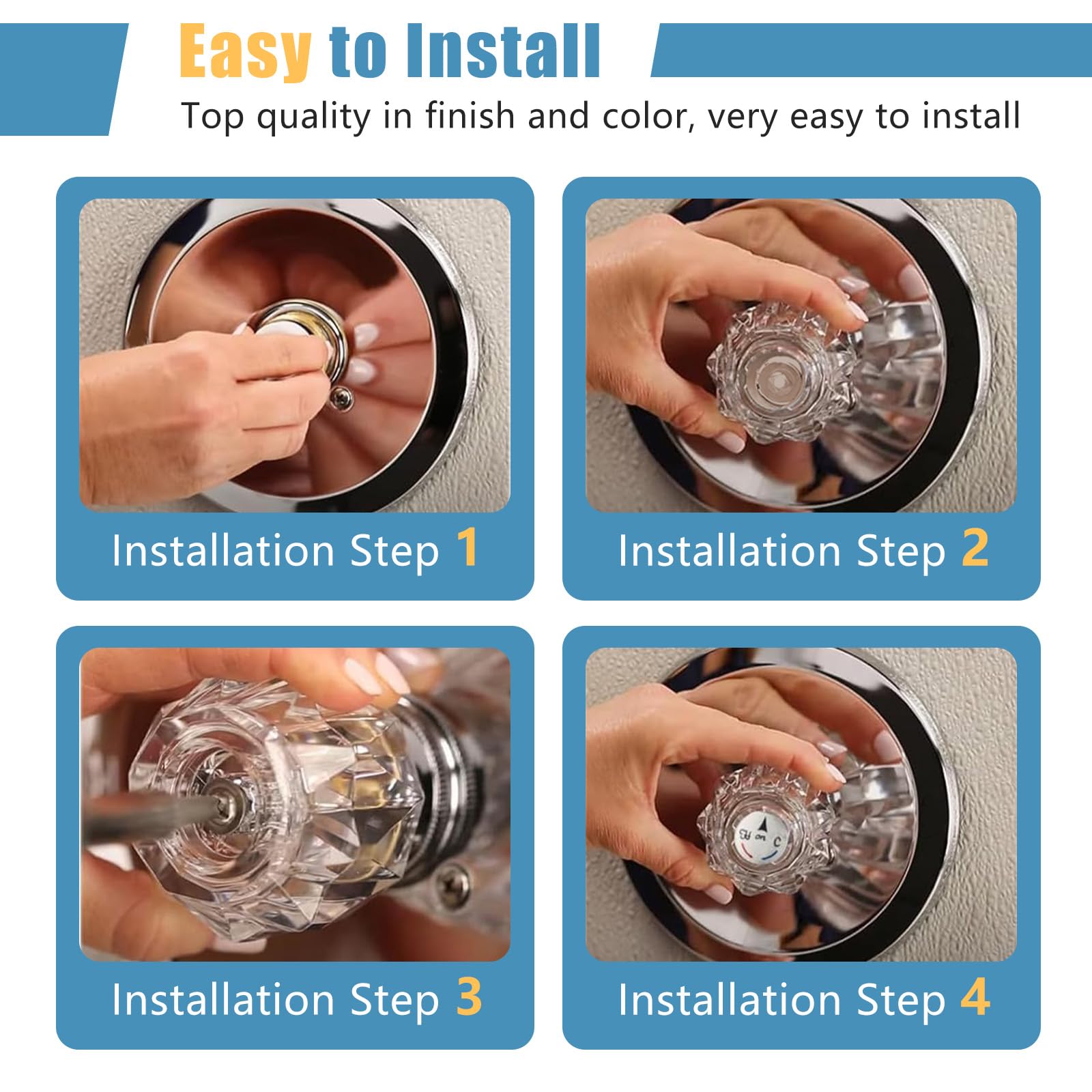 Faucet Handle Replacement for Delta Faucet RP2391 Clear Shower Knob Kit, Single Knob with an Offset Hole Perfect Fit Shower or Tub Sized at 2-1/2" X 2-1/8"