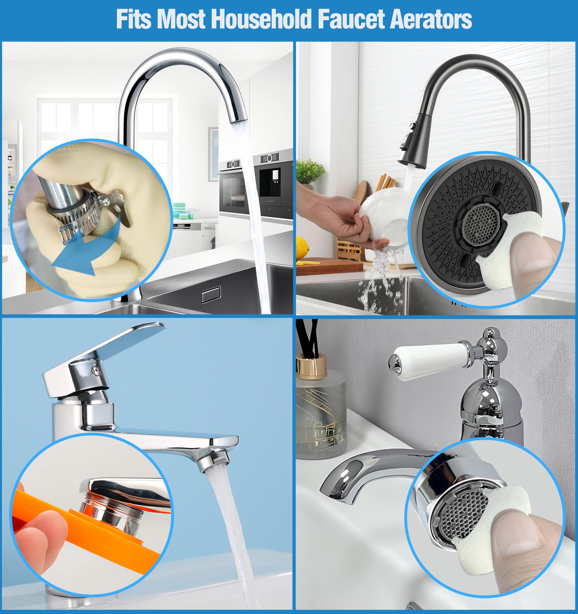 3-in-1 304 Stainless Steel Aerator Key & Faucet Aerator Removal Tool Set β Fits M20, M22, M24, M28, Cache Aerators (M21.5, M24, Junior, Regular) & Adjustable for Female Threads (16β34mm)