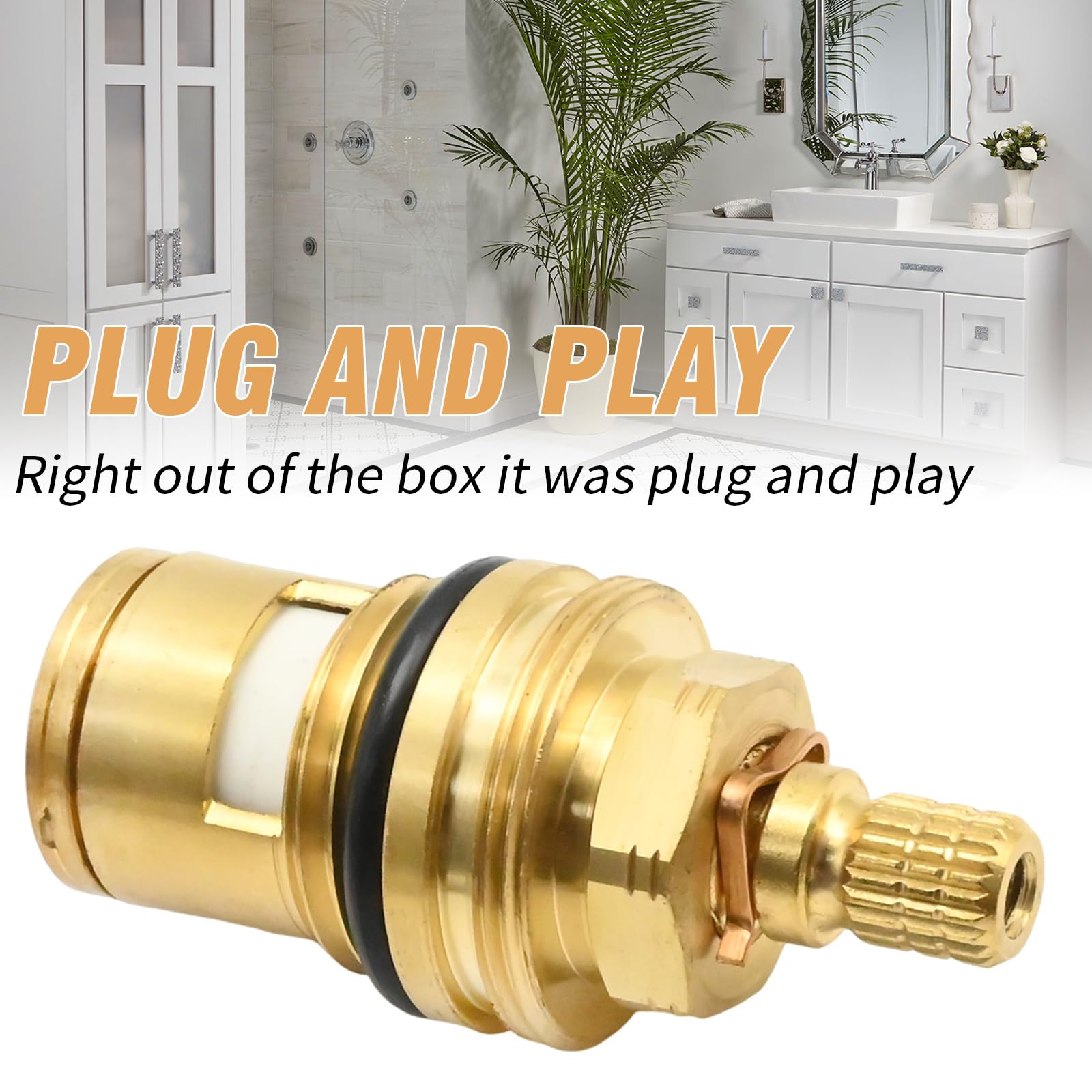 UOIENRT 013787-45 Hot Ceramic Cartridge Assembly, Replacement for T and S Brass Faucets, Replaces 013787-45