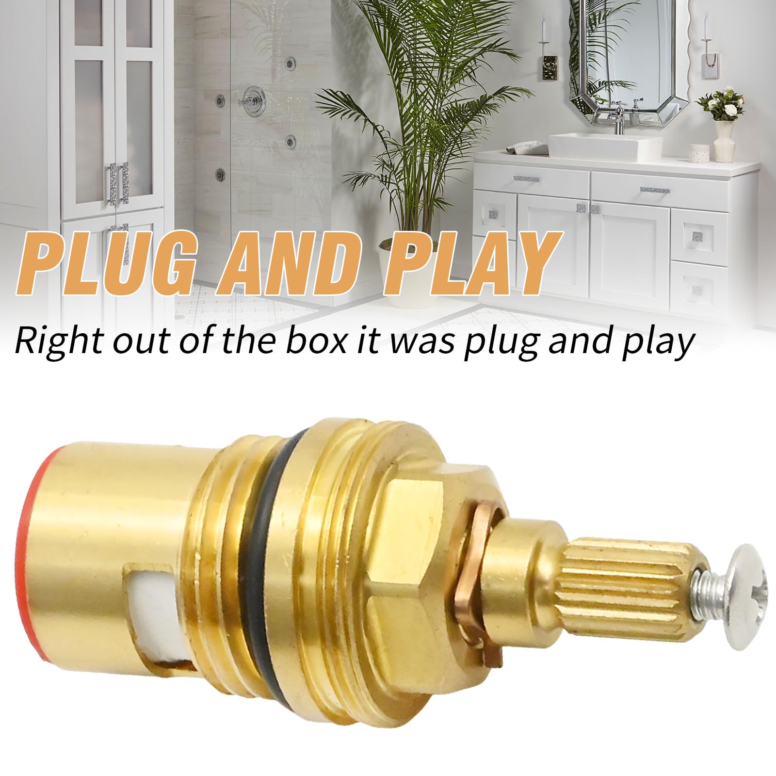 UOIENRT 45882000 Hot Right Stop Ceramic Cartridge, Replacement for Kitchen and Lavatory Models and 1/2-Inch Wall Mount Valves, Replaces 45882000