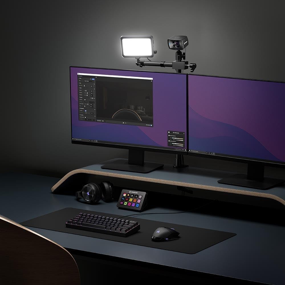 Elgato Key Light Mini β Rechargeable Vlogging Light, Wi-Fi Control Brightness β Color Temp, Perfect for Streaming, Gaming, Video Conferencing, Easy-use App: PC/Mac/iPhone/Android, Black (Renewed)