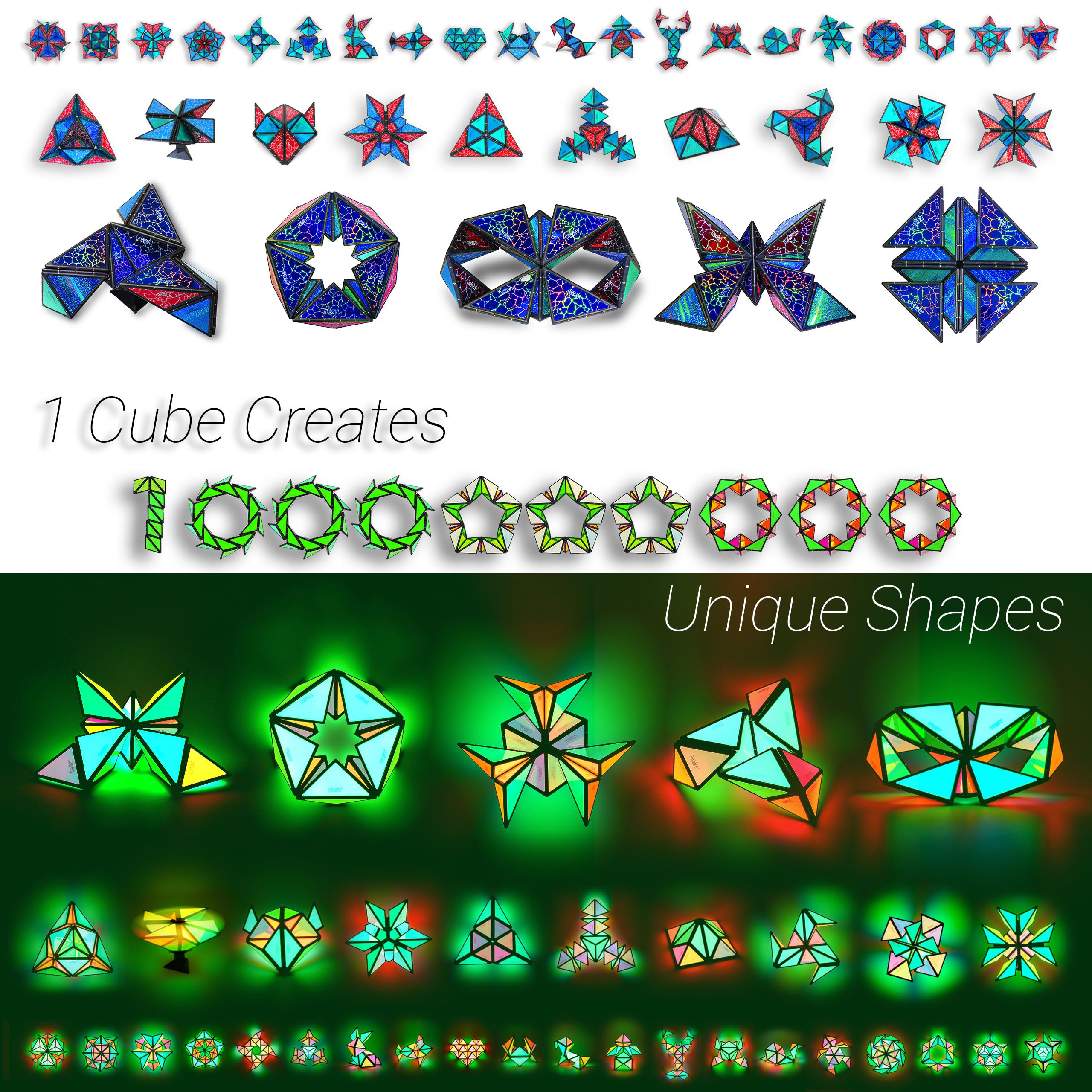 TOSY Magnet Pyramid Stone - 1 Cube Transforms into 1 Billion Shapes, Easter Basket Stuffers Essentials for Kids/Teens, 243 Rare Earth Magnets, Holographic Design, Puzzle/STEAM Toy