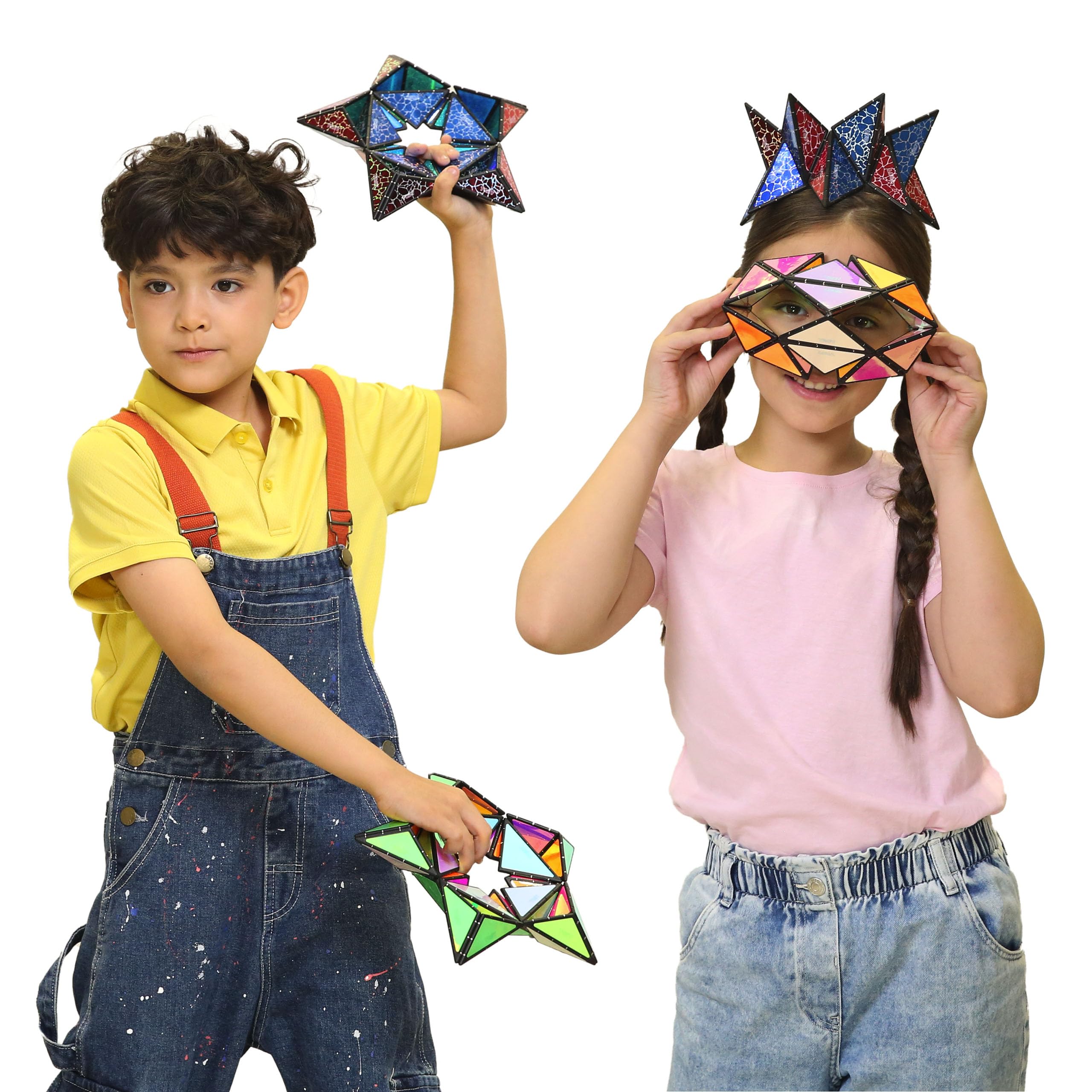 TOSY Magnet Pyramid Stone - 1 Cube Transforms into 1 Billion Shapes, Easter Basket Stuffers Essentials for Kids/Teens, 243 Rare Earth Magnets, Holographic Design, Puzzle/STEAM Toy
