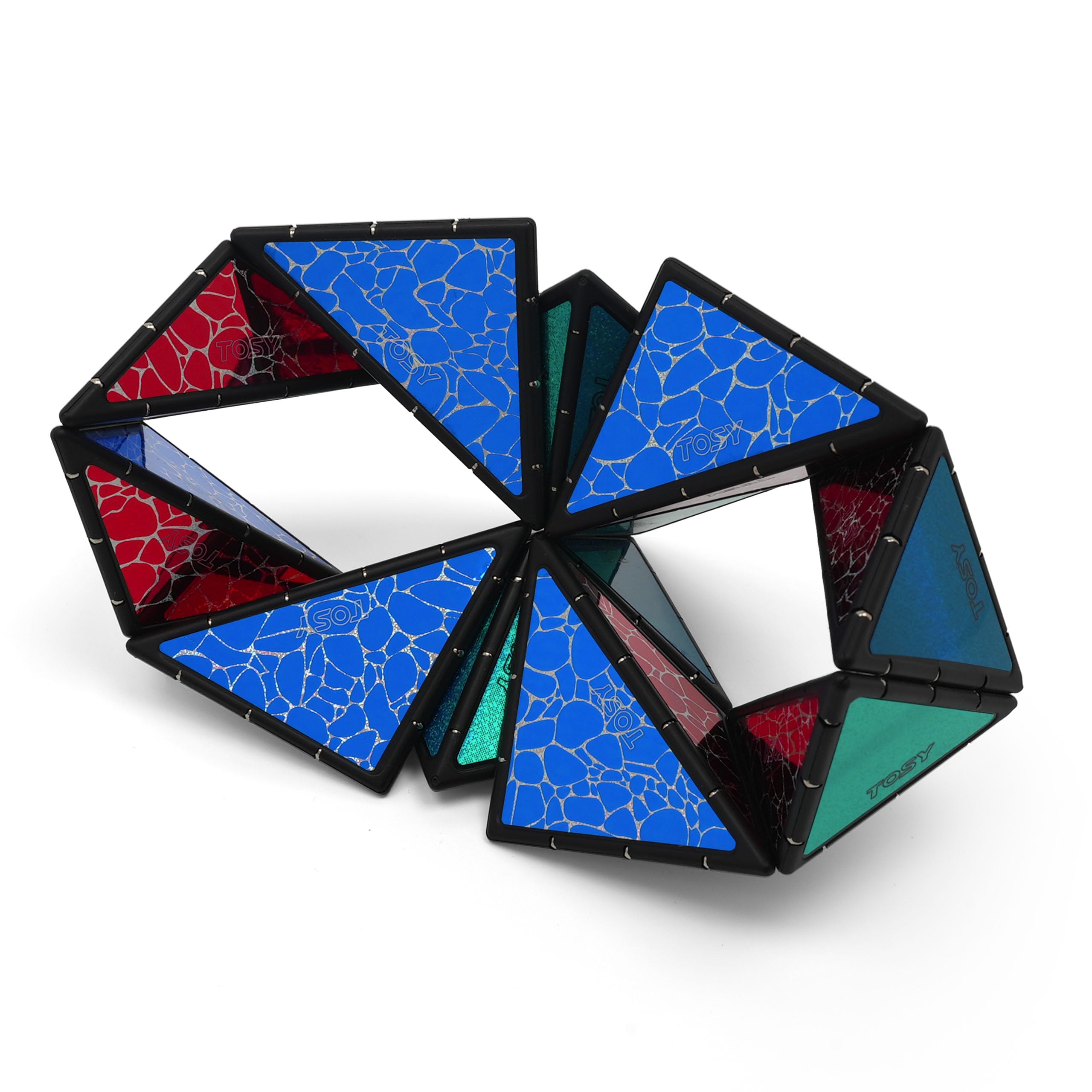 TOSY Magnet Pyramid Stone - 1 Cube Transforms into 1 Billion Shapes, Easter Basket Stuffers Essentials for Kids/Teens, 243 Rare Earth Magnets, Holographic Design, Puzzle/STEAM Toy