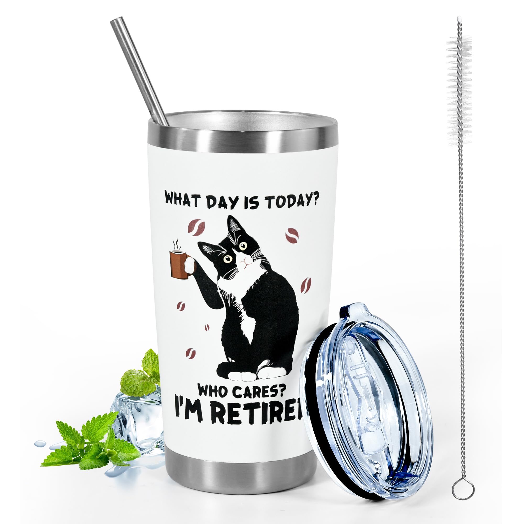 Icesip 20oz Funny Retirement Tumbler - Leakproof Stainless Steel Cup with Lid & Straw - Best Retirement Gift for Women, Men, Coworkers, Boss, Nurses, Doctors, Mom, Grandma